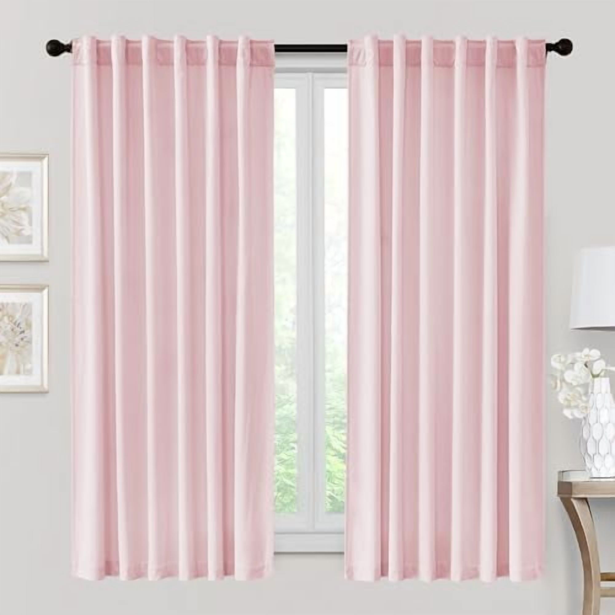Velvet Curtains 72 inches Length, Back Tab & Rod Pocket Soft Fabric ...
