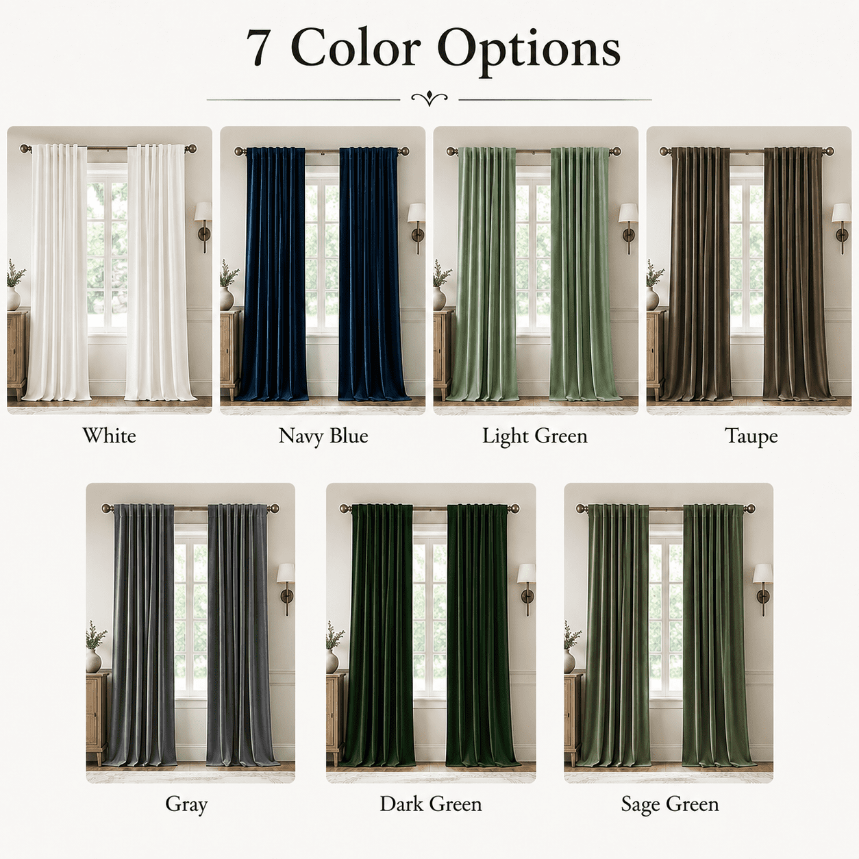 Velvet Curtains, Back Tab and Rod Pocket Room Darkening Drapes for ...