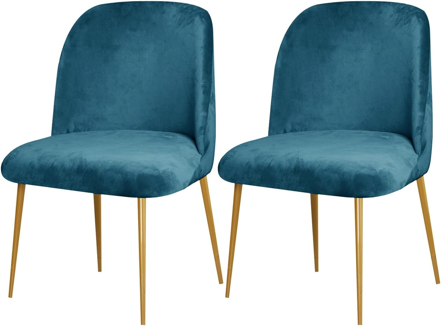 Velvet Curved Chair Covers Dining Room Chairs Set of 1/2/4/6,Mid ...