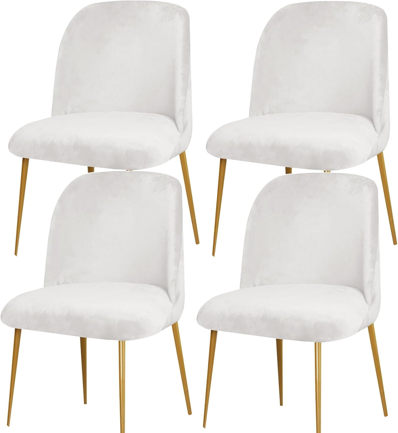 Velvet Curved Chair Covers Dining Room Chairs Set of 1/2/4/6,Mid ...