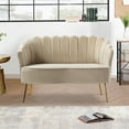 Velvet Cute Loveseat Sofa Upholstered 2 Seater Futon Flower Shaped ...