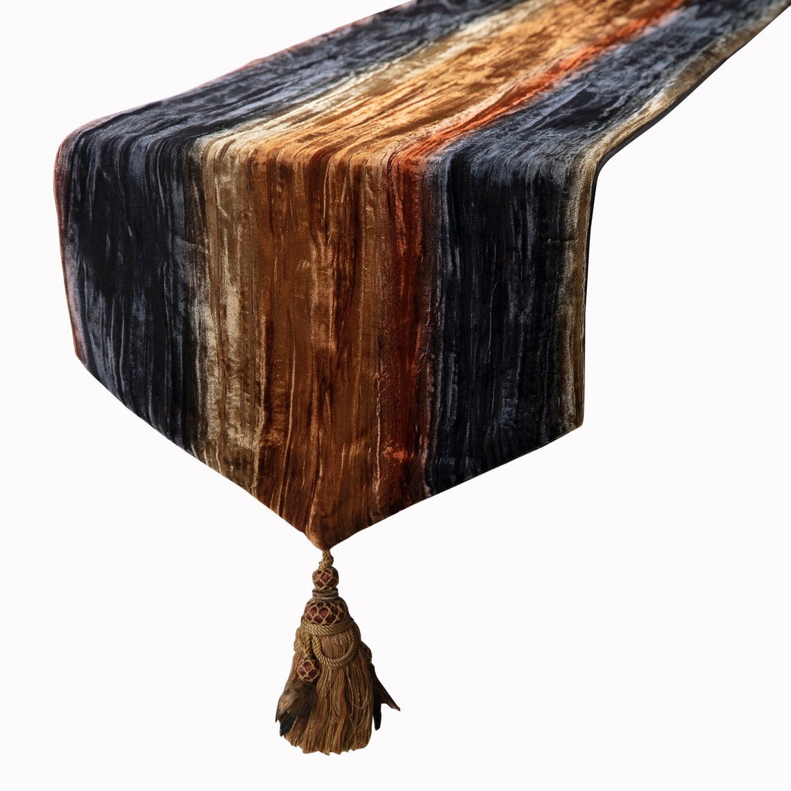 Velvet Decorative Table Runner, Luxury Crushed Ombre Velvet Fabric with ...