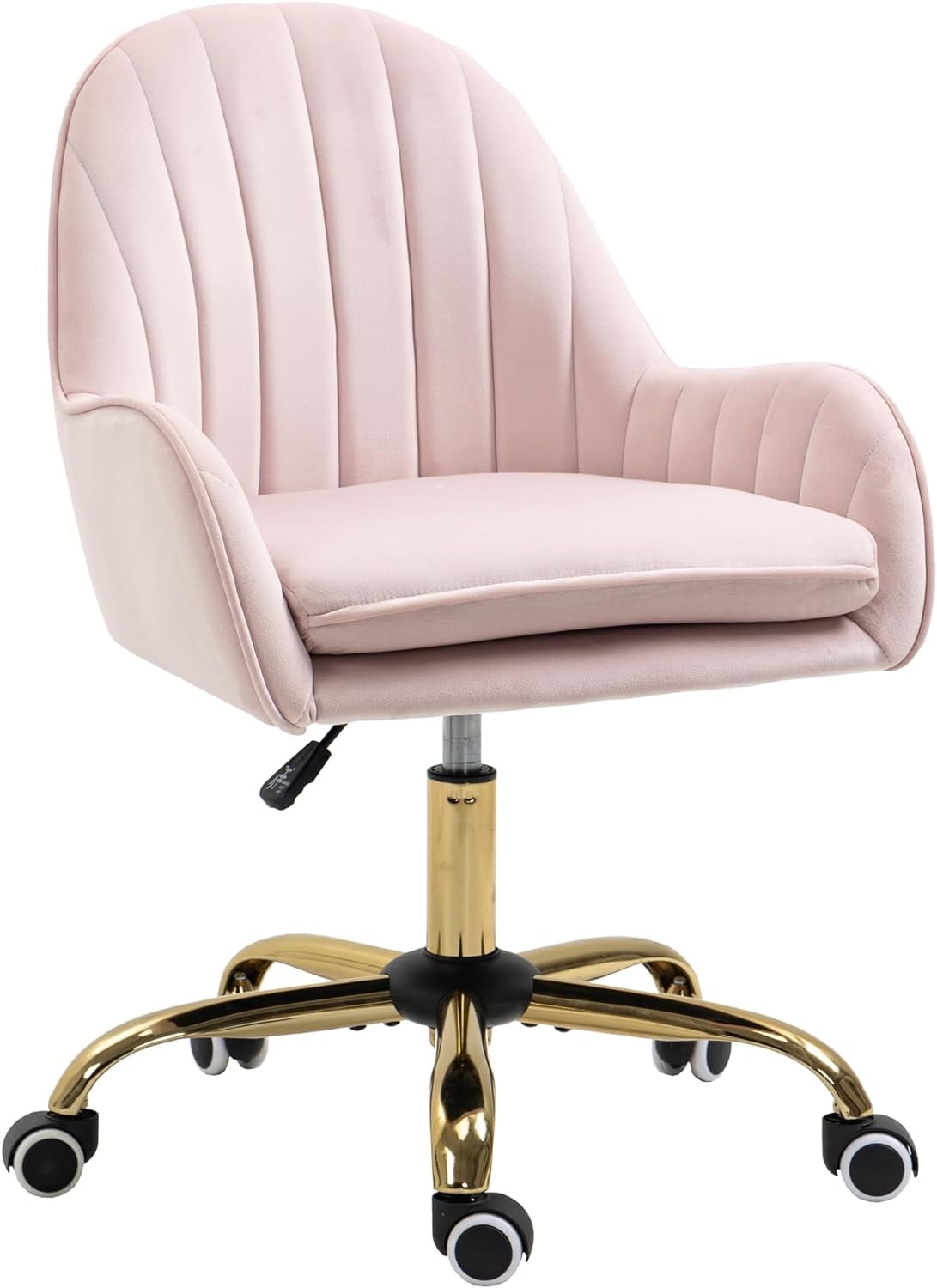 Velvet Desk Chair Comfy with Gold Base for Home Office Comfertable ...