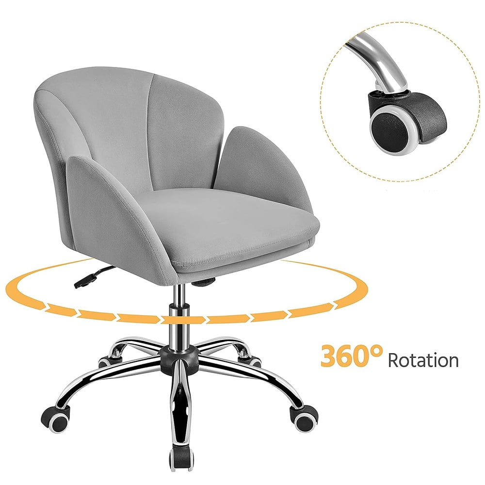 Velvet Desk Chair Modern Makeup Vanity Swivel Chair with Armrests for ...