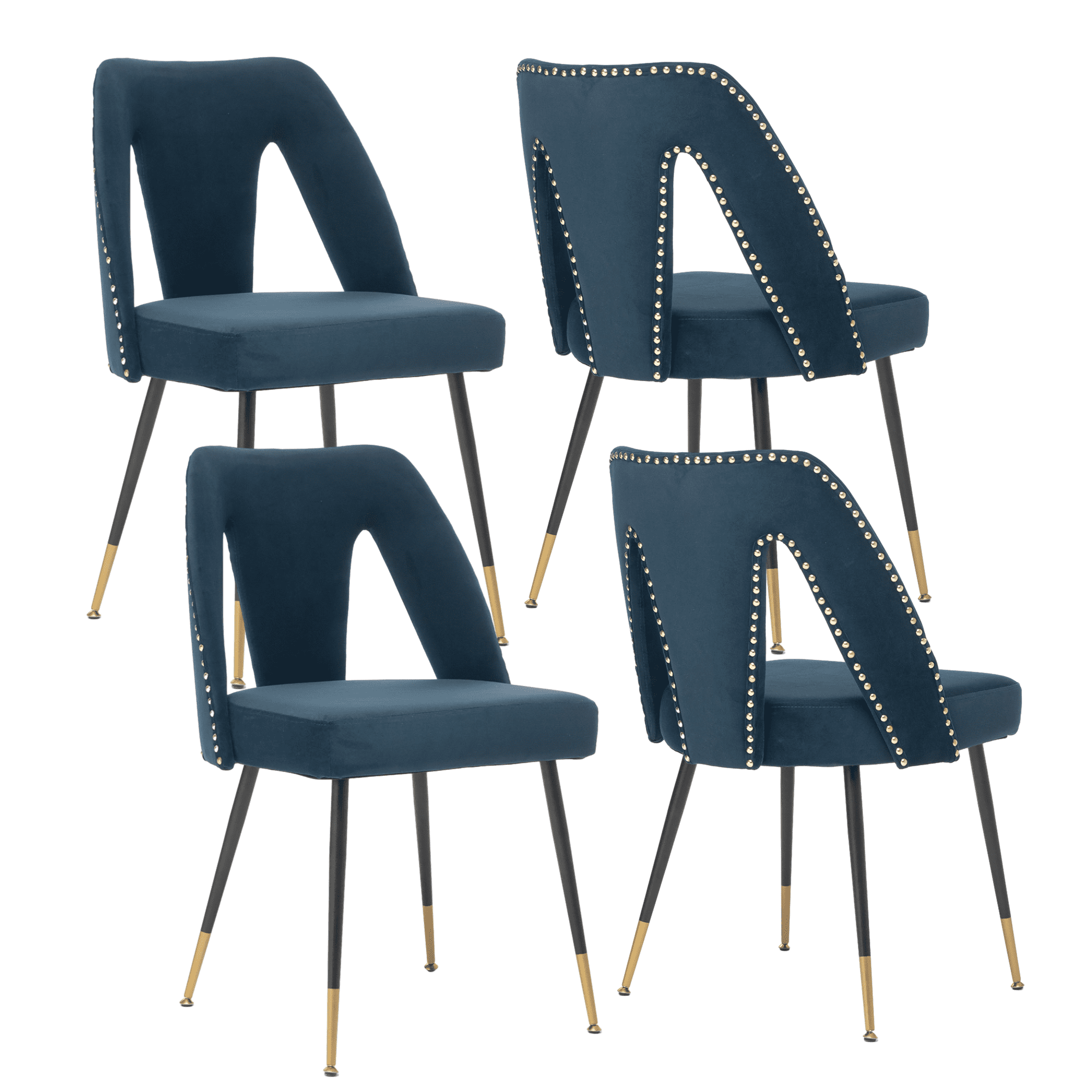 Velvet Dining Chairs, Contemporary Dining Room Chairs with Metal Legs ...