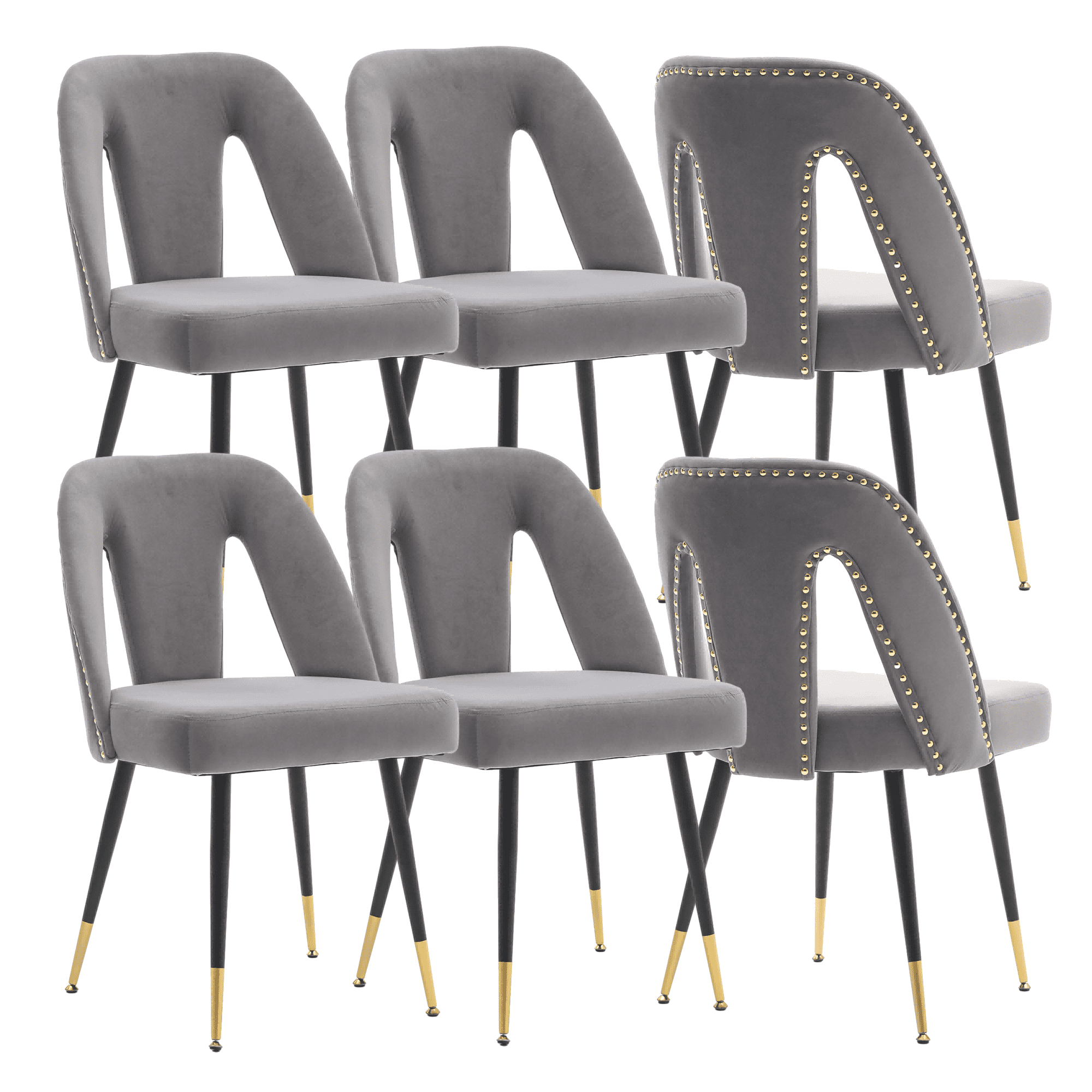 Velvet Dining Chairs, Contemporary Dining Room Chairs with Metal Legs ...