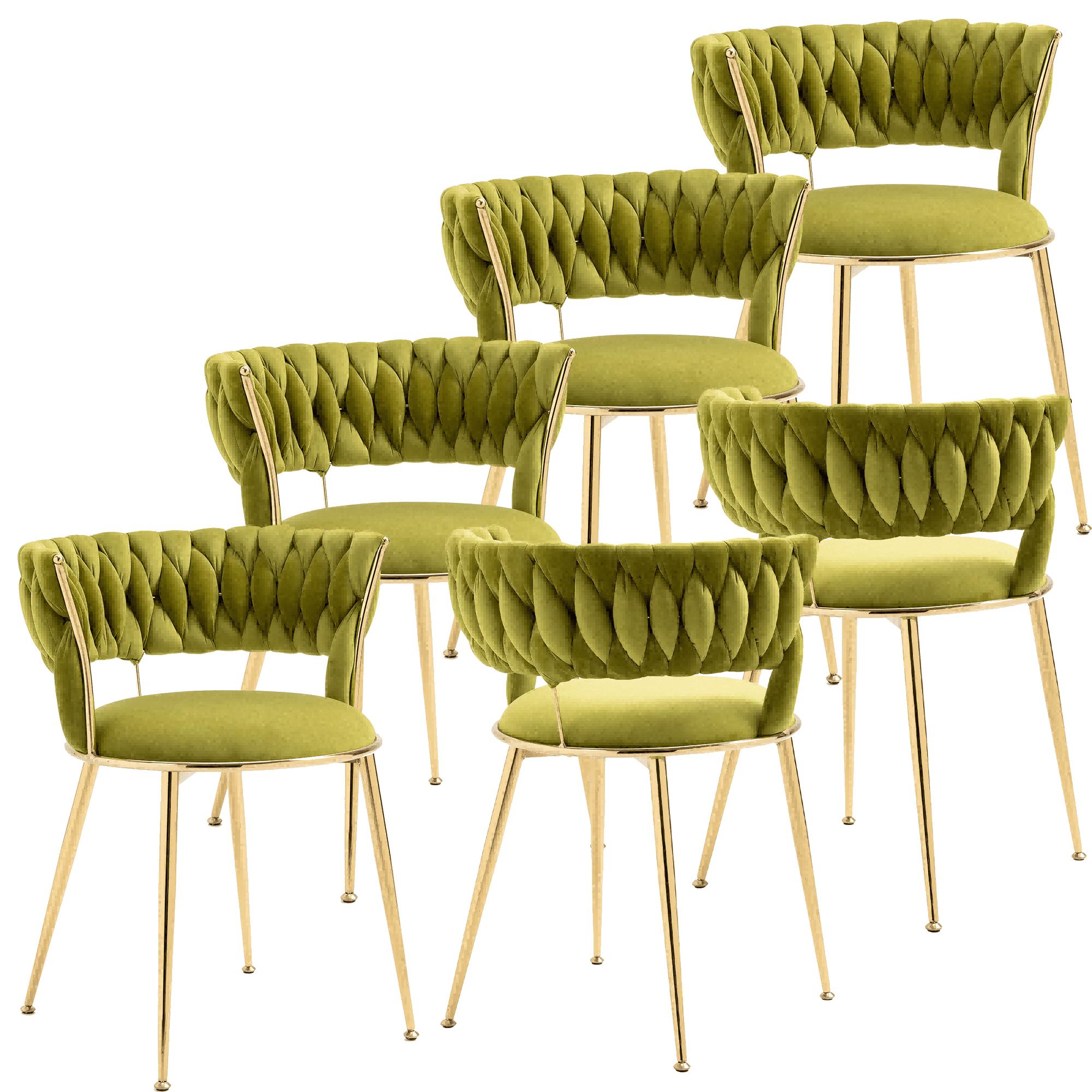 Velvet Dining Chairs, Mid-Century Living Room Chair with Golden Metal ...