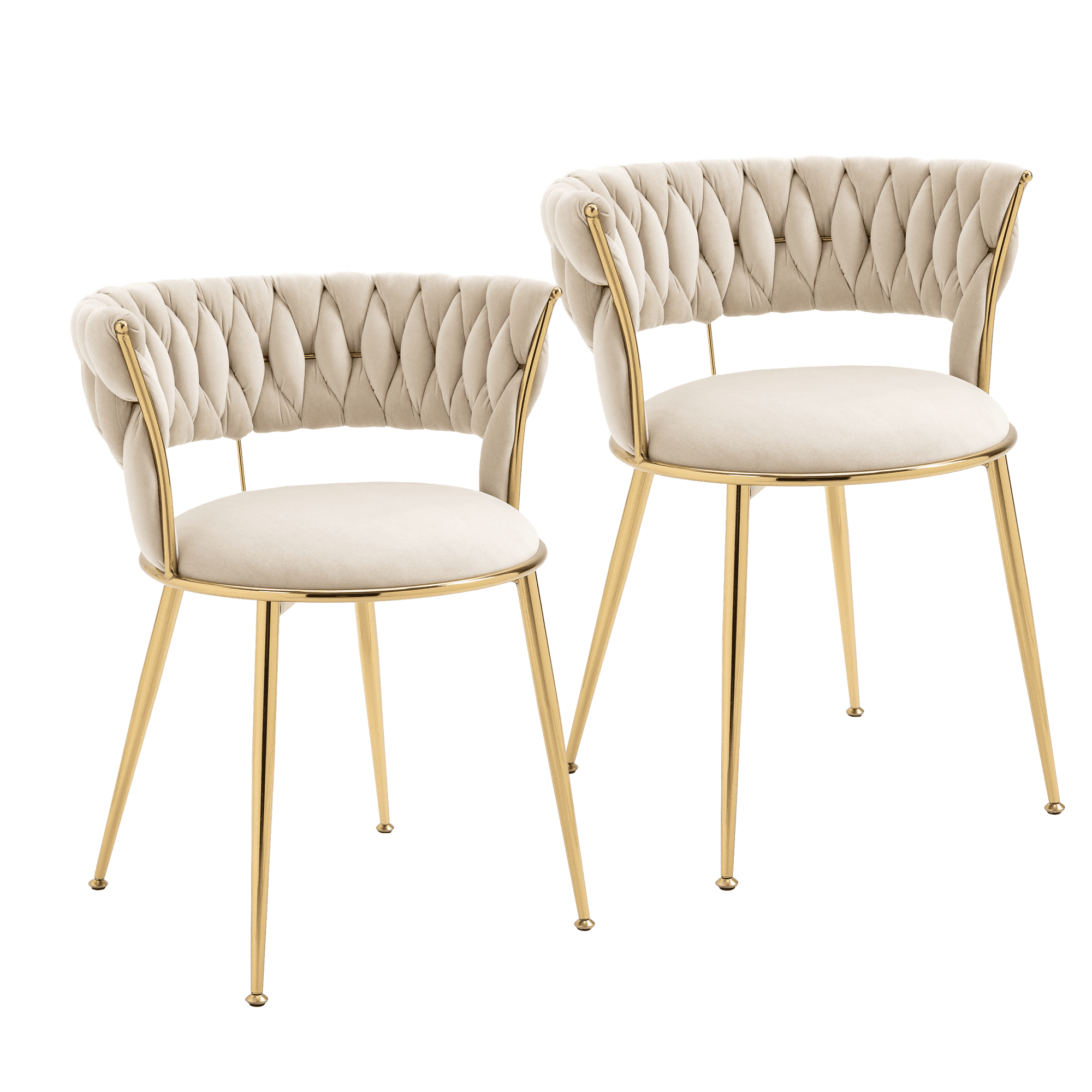 Velvet Dining Chairs, Mid-Century Living Room Chair with Golden Metal ...