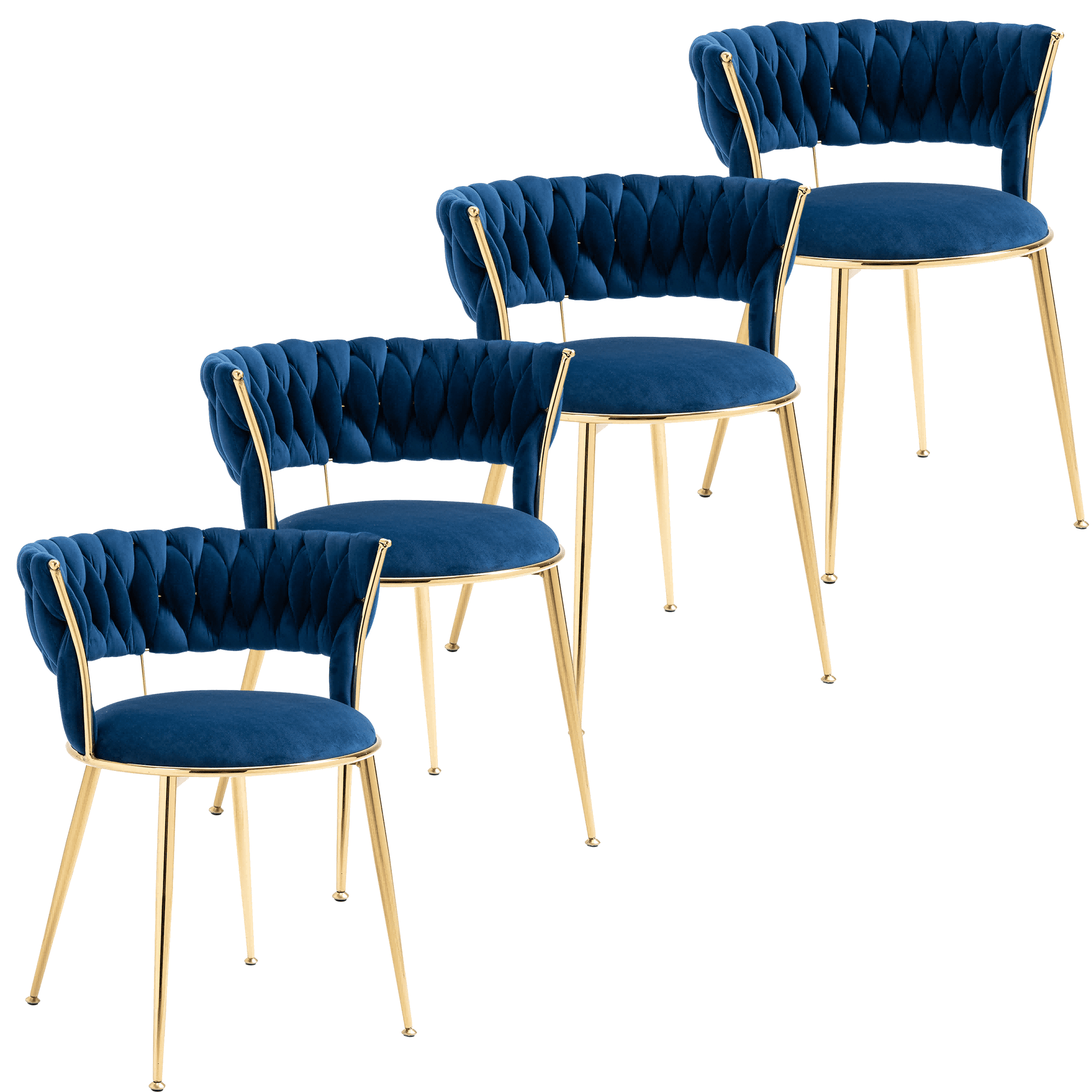 Velvet Dining Chairs, Mid-Century Living Room Chair with Golden Metal ...