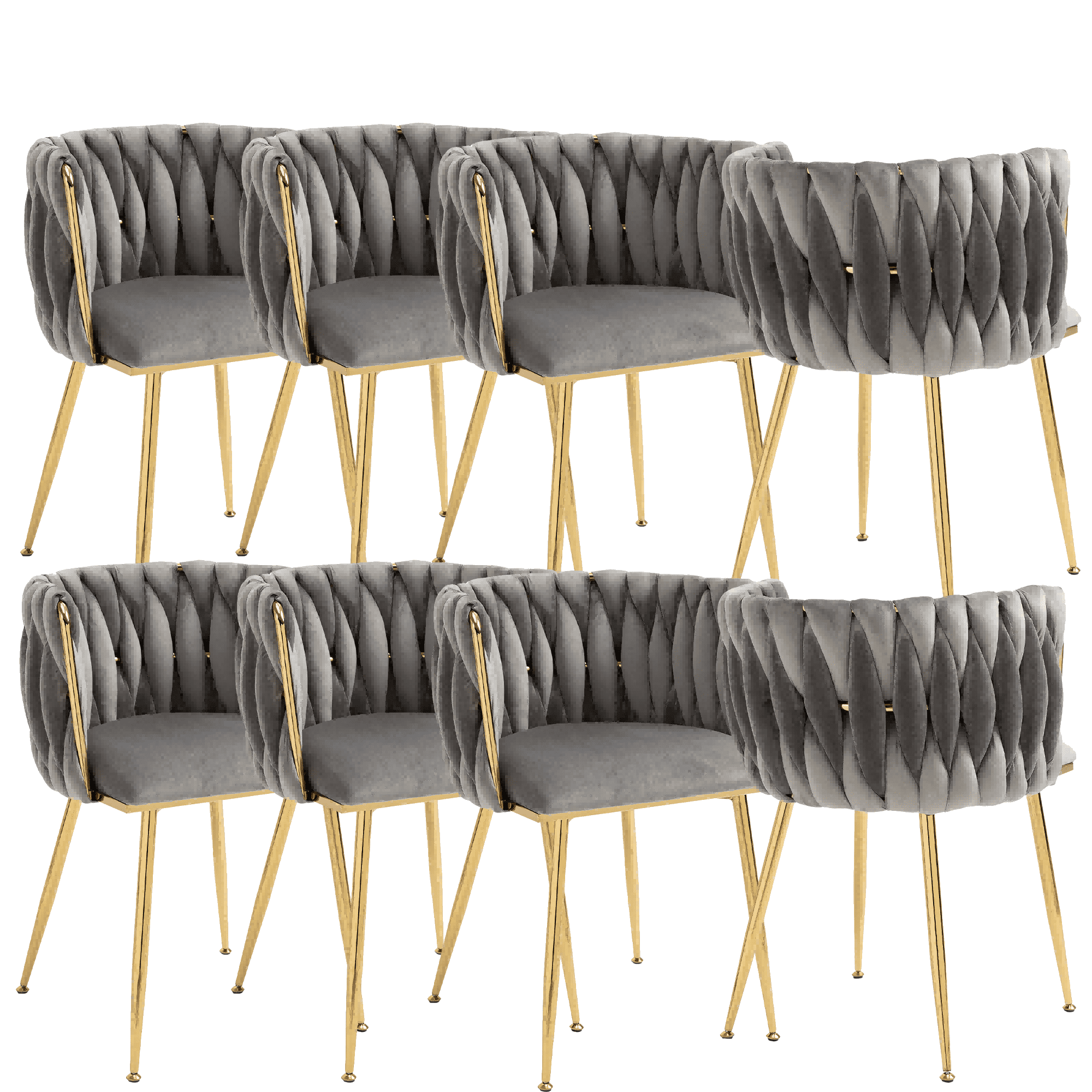 Velvet Dining Chairs, Mid-Century Living Room Chair with Metal Legs and ...