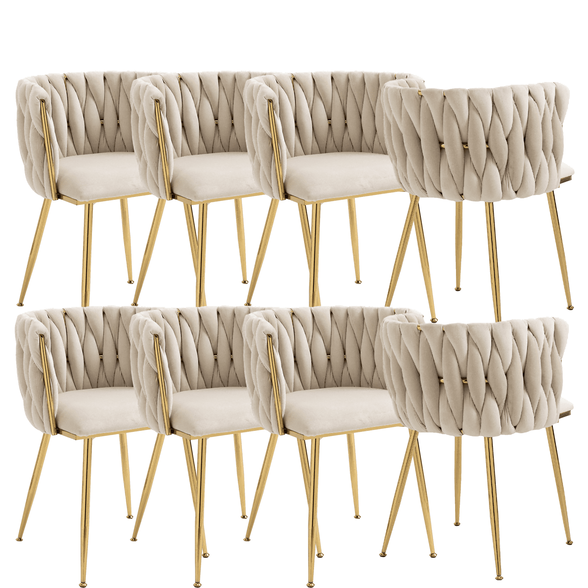 Velvet Dining Chairs, Mid-Century Living Room Chair with Metal Legs and ...