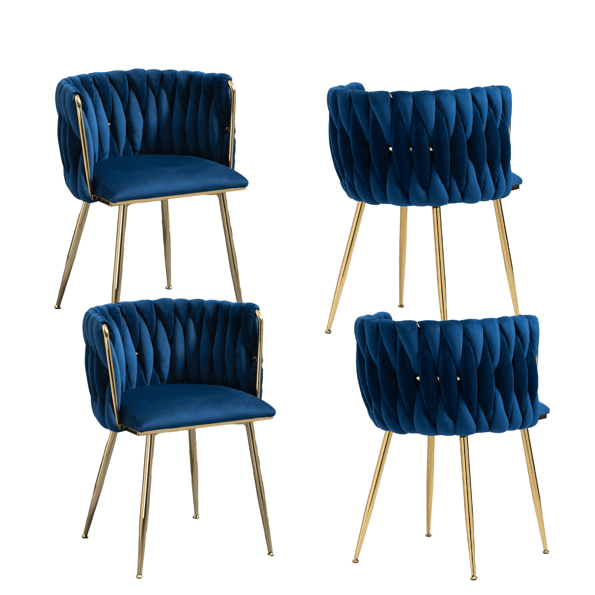 Velvet Dining Chairs, Mid-Century Living Room Chair with Metal Legs and ...