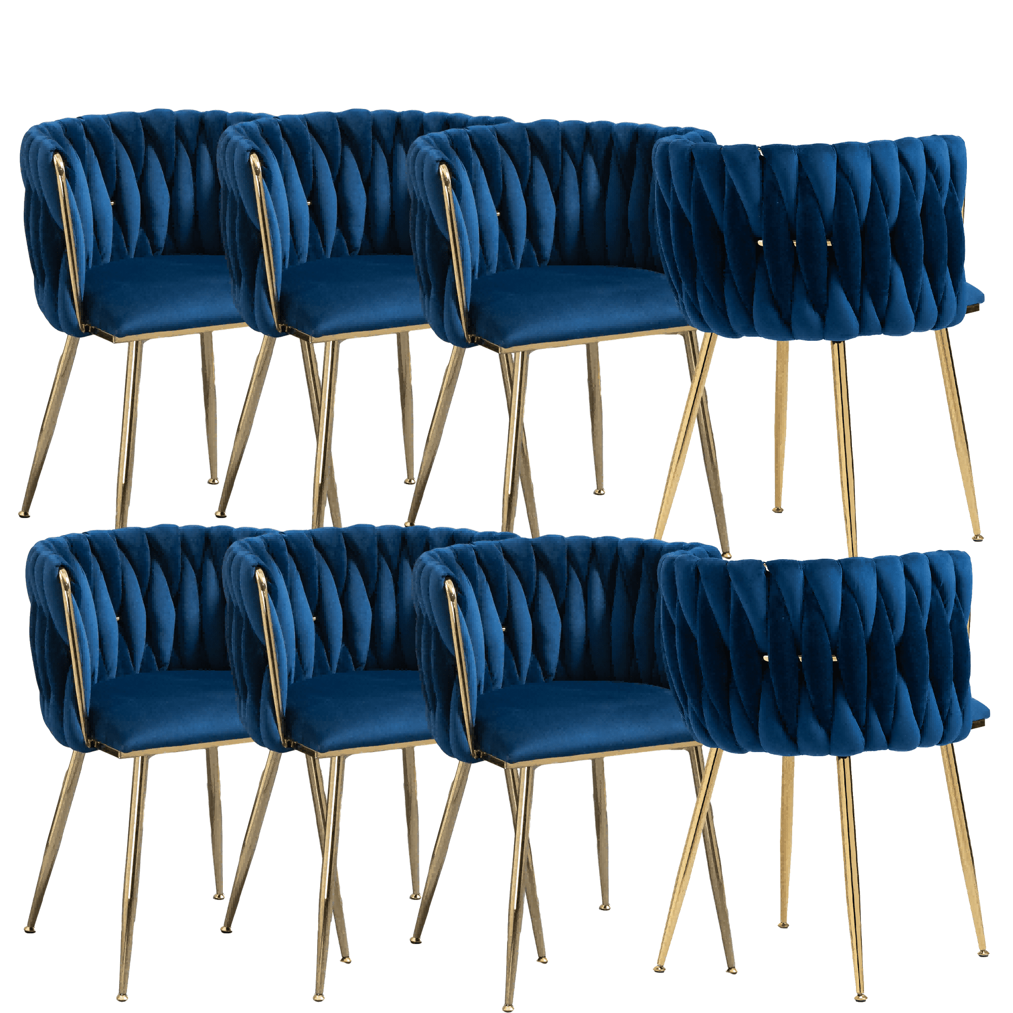 Velvet Dining Chairs, Mid-Century Living Room Chair with Metal Legs and ...