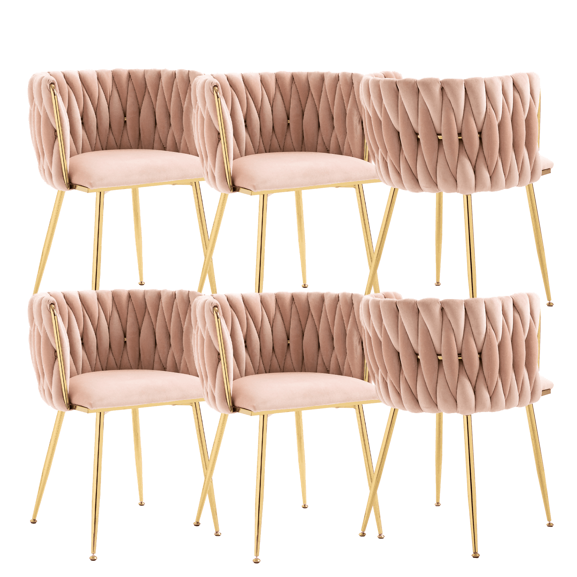 Velvet Dining Chairs, Mid-Century Living Room Chair with Metal Legs and ...