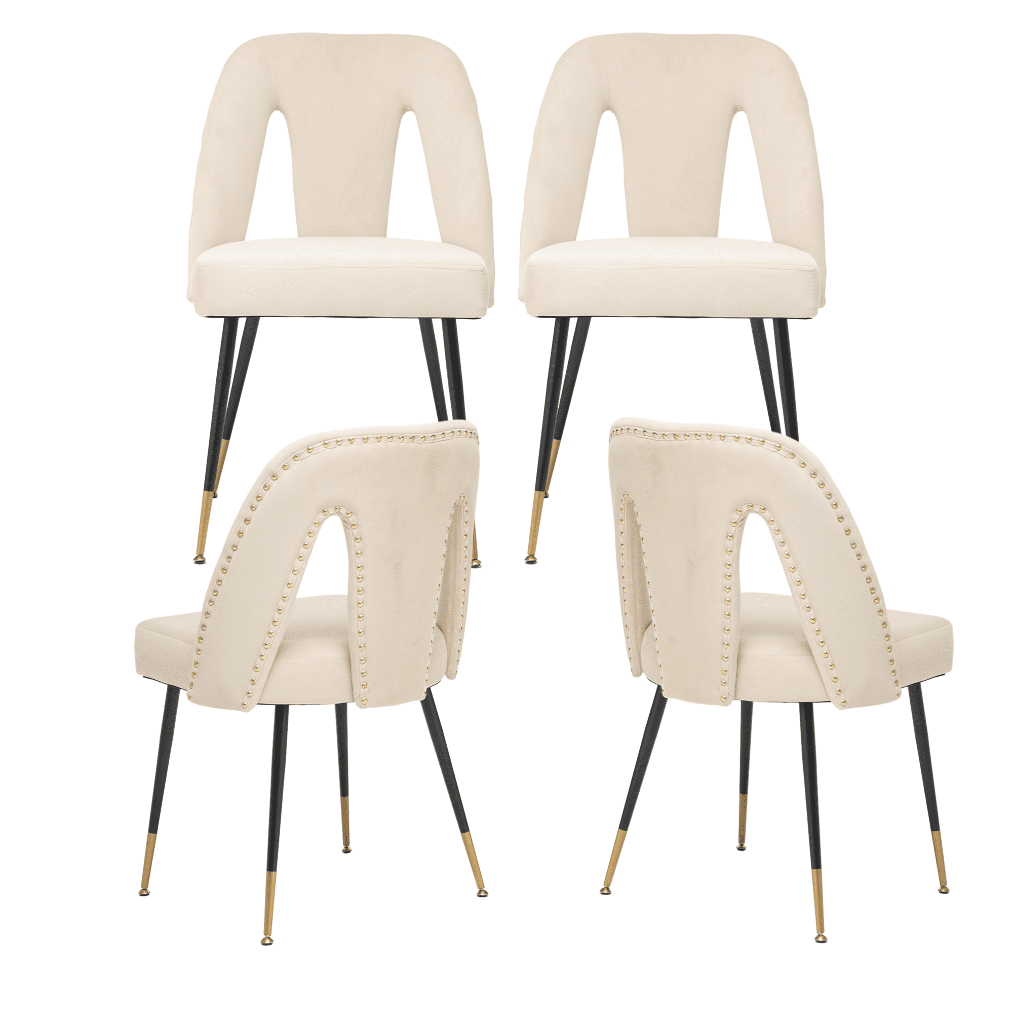 Velvet Dining Chairs, Mid Century Modern Kitchen Chair, Contemporary ...