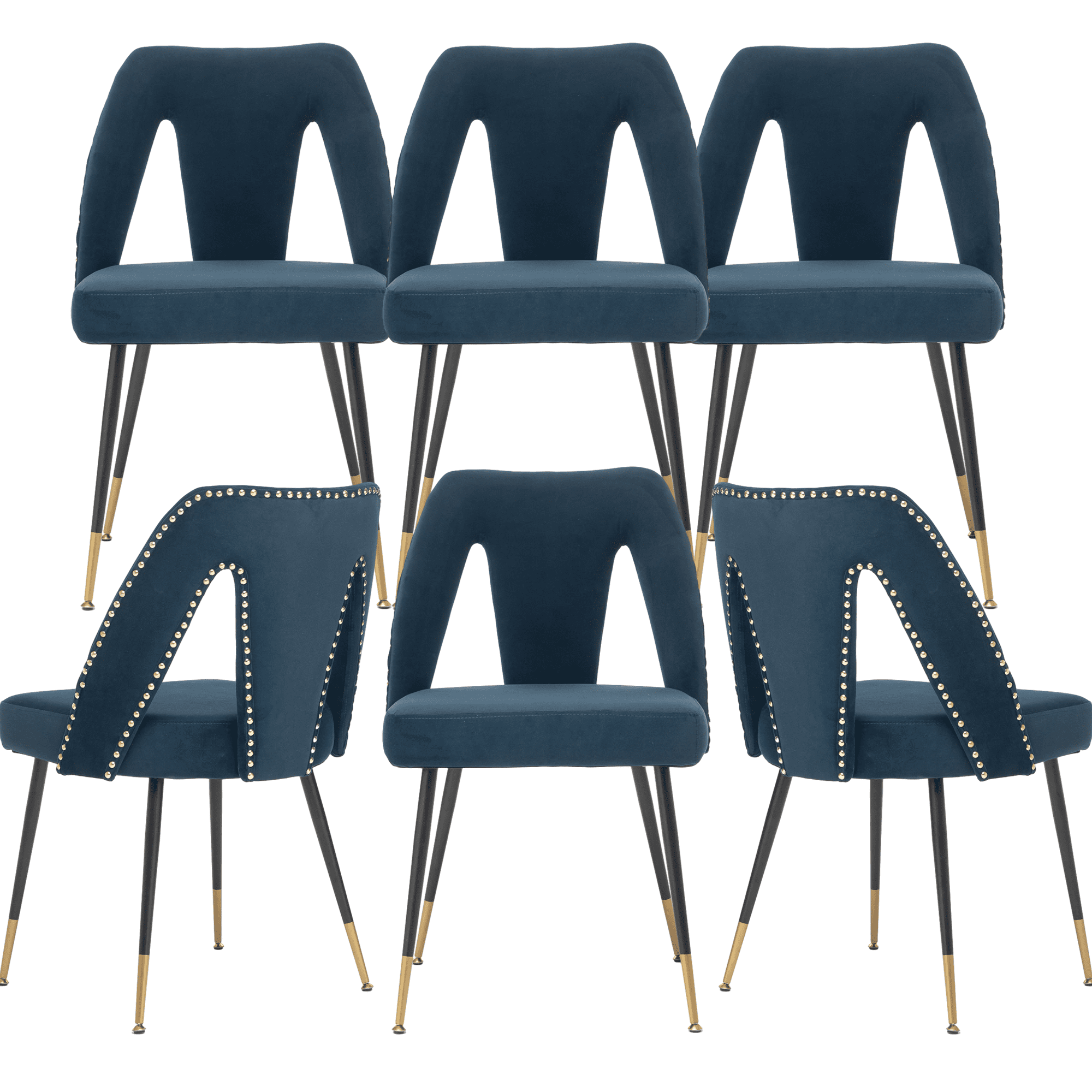 Velvet Tufted Dining Chairs, Mid Century Modern Kitchen Chair, Metal ...