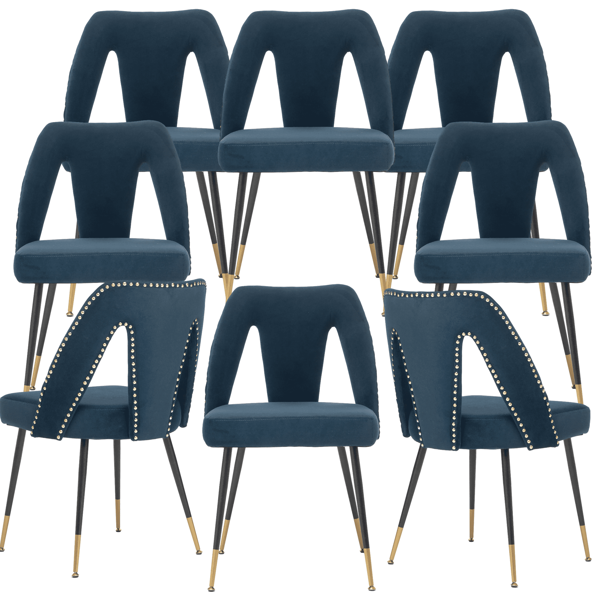 Velvet Dining Chairs, Mid Century Modern Kitchen Chair, Contemporary ...