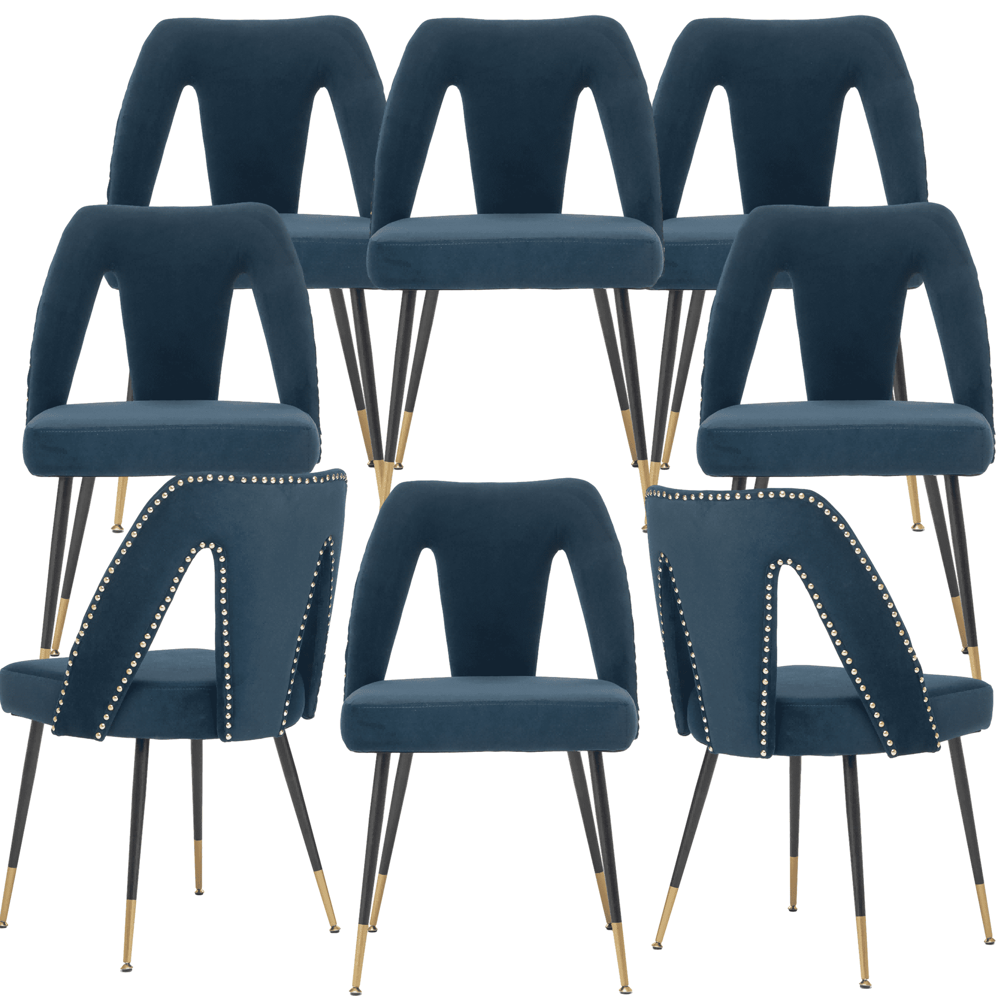 Velvet Dining Chairs, Mid Century Modern Kitchen Chair, Contemporary ...