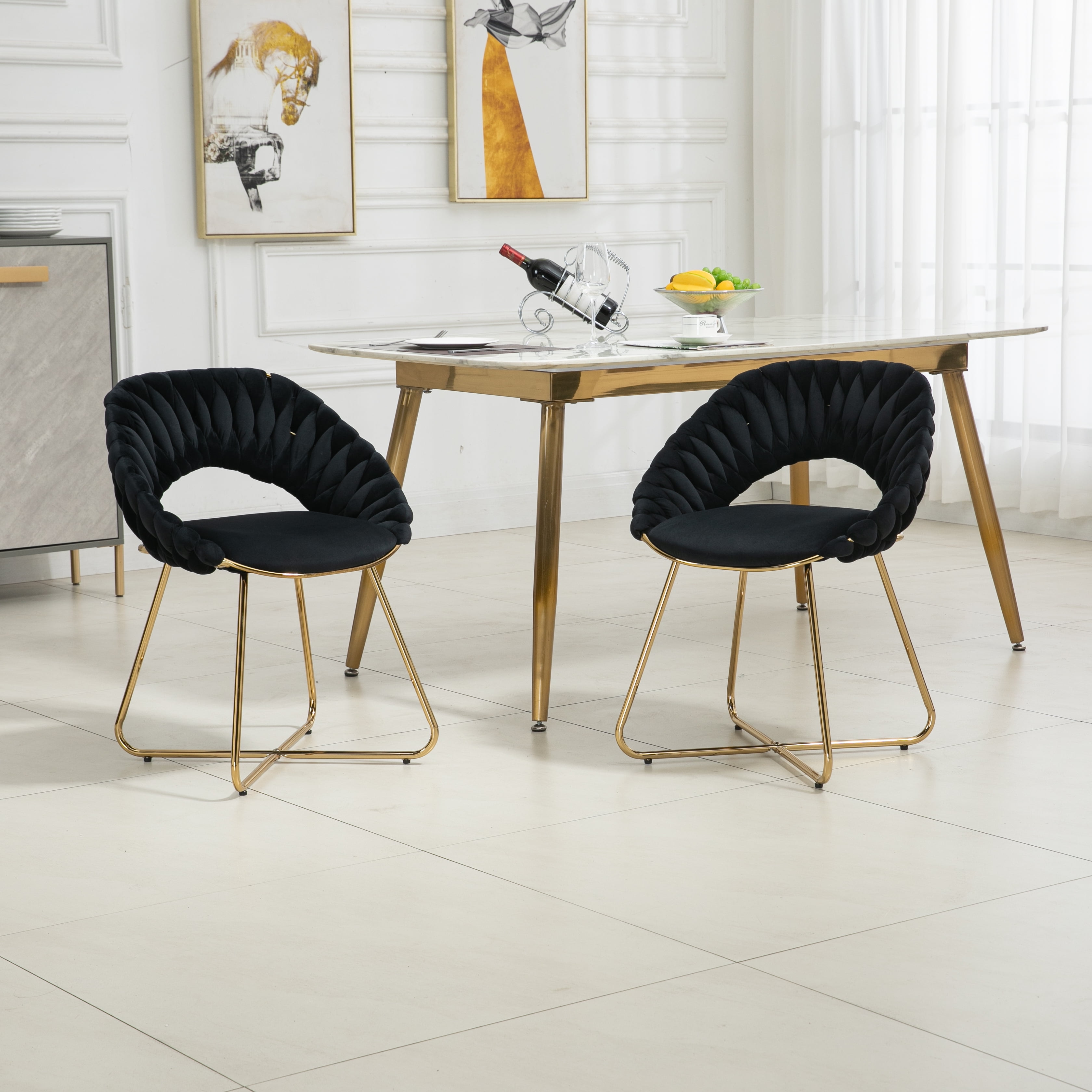 Velvet Dining Chairs Set of 2, Atumon Accent Chairs, 2 Piece Chairs ...