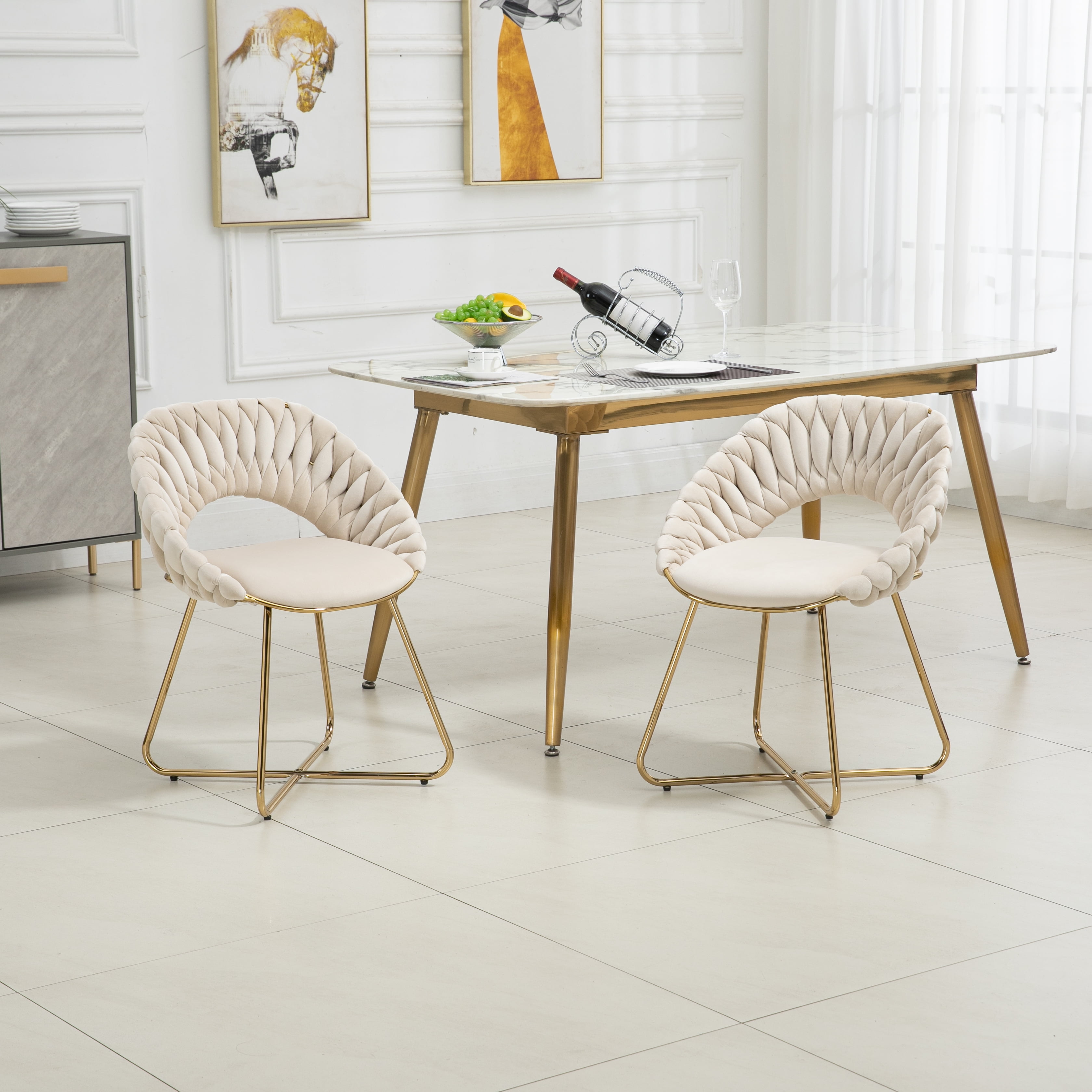 Velvet Dining Chairs Set of 2, Atumon Accent Chairs, 2 Piece Chairs ...