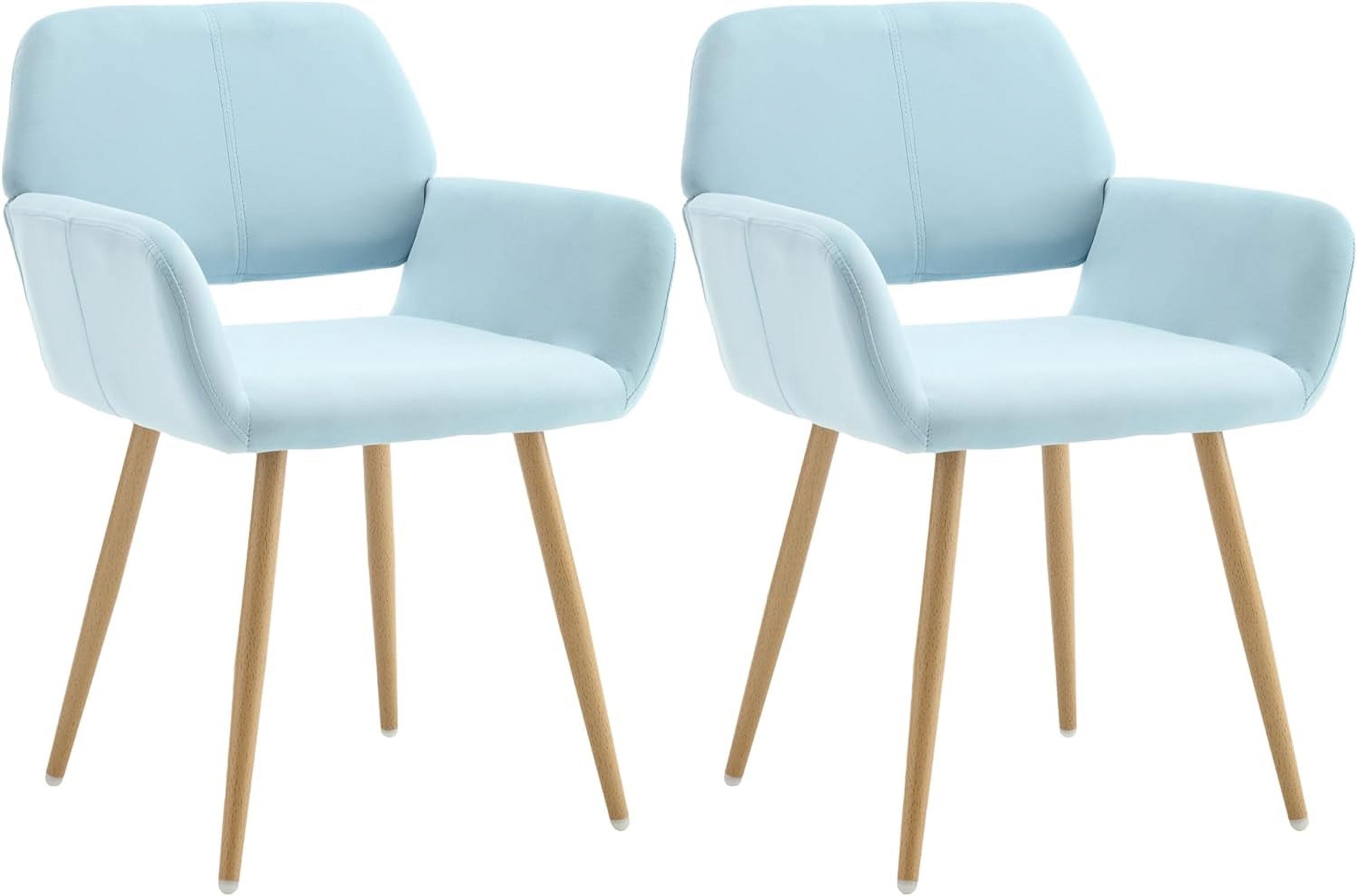Velvet Dining Chairs Set of 2, Upholstered Makeup Vanity Chair, Accent ...