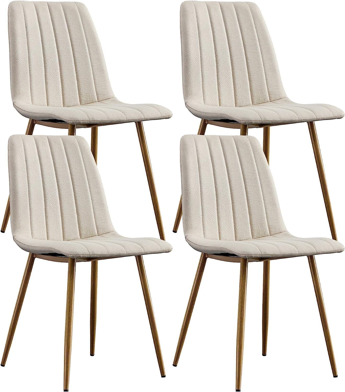 Velvet Dining Chairs Set of 4, Modern Indoor Dining Kitchen Chairs with ...