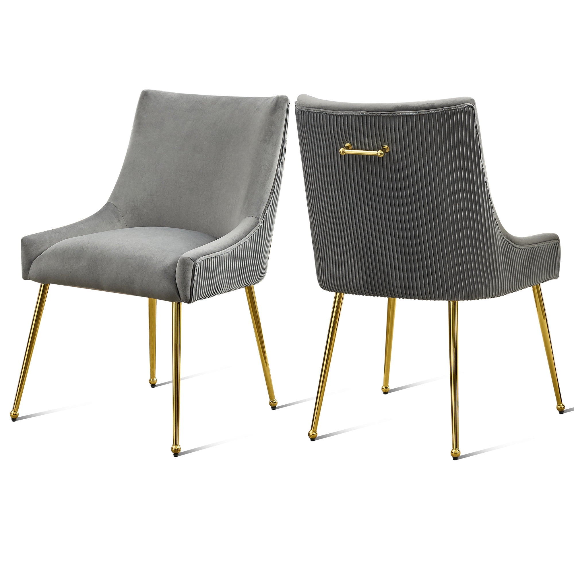Velvet Dining Chairs, Upholstered Velvet Accent Chairs, Pleated Back ...