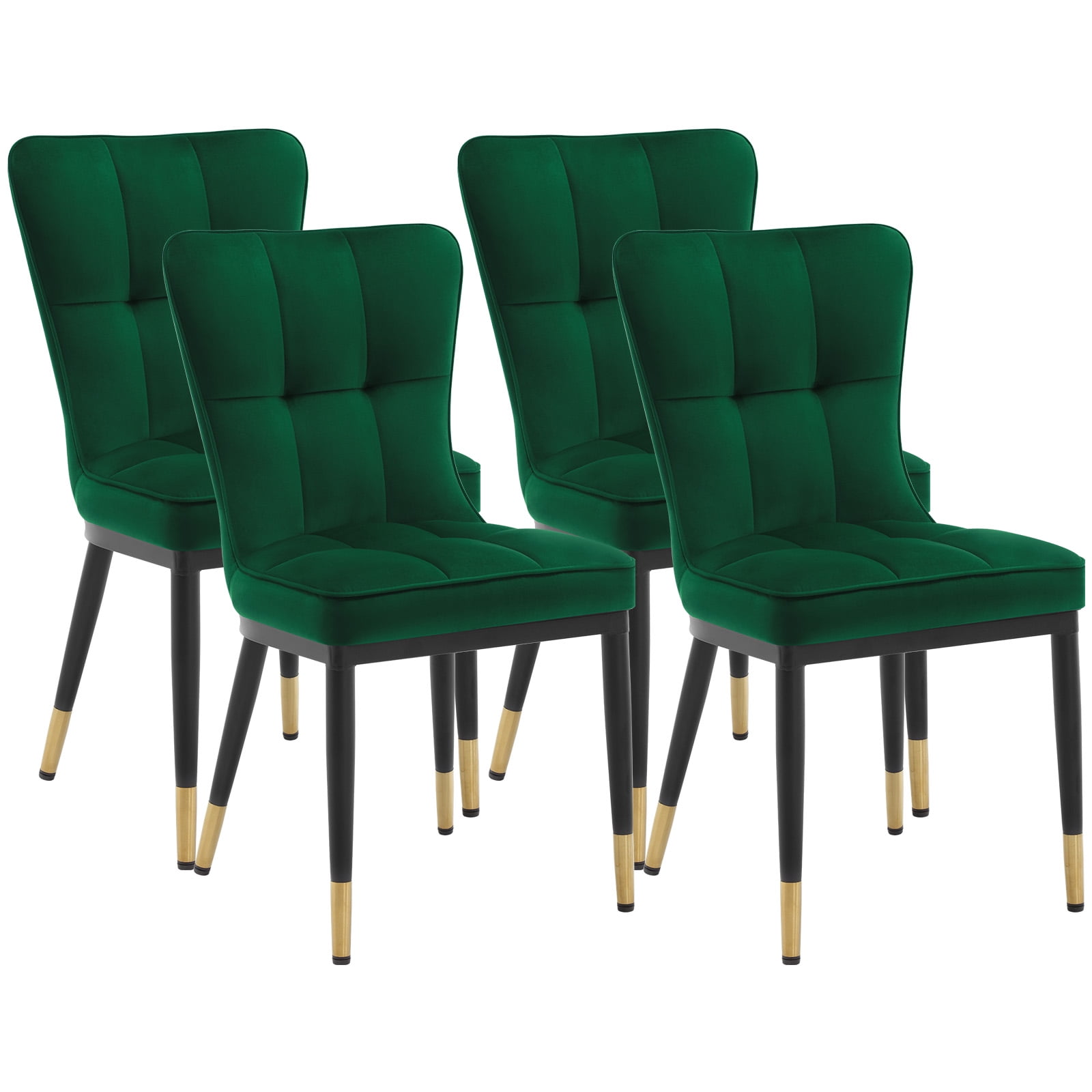 Velvet Dining Room Chairs, Set of 4, Light Luxury Modern Kitchen Chairs ...