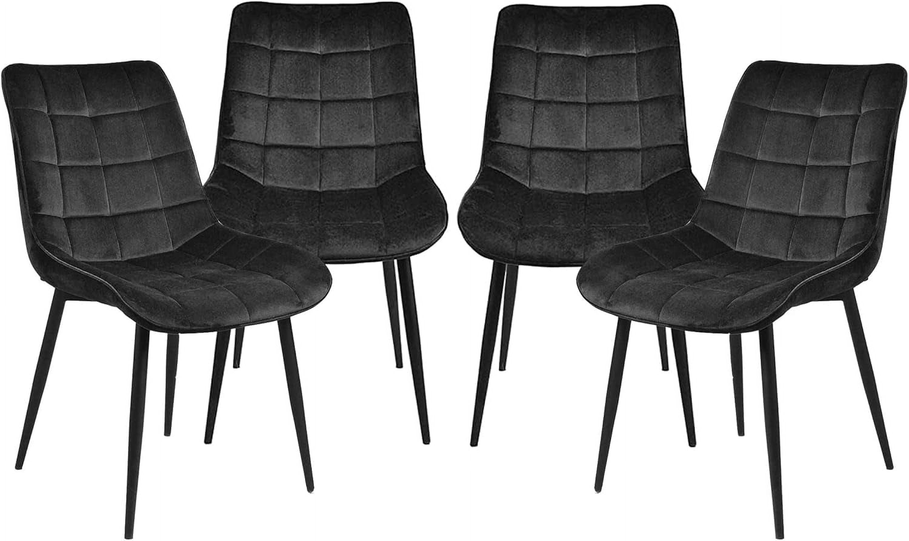 Velvet Dining Side Chair Grey Upholstered Dining Room with Metal Legs ...