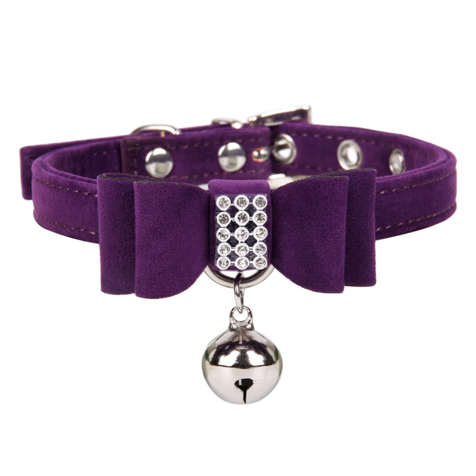 Velvet Elegant Collar Soft and Adjustable Bright Colors with Bell ...
