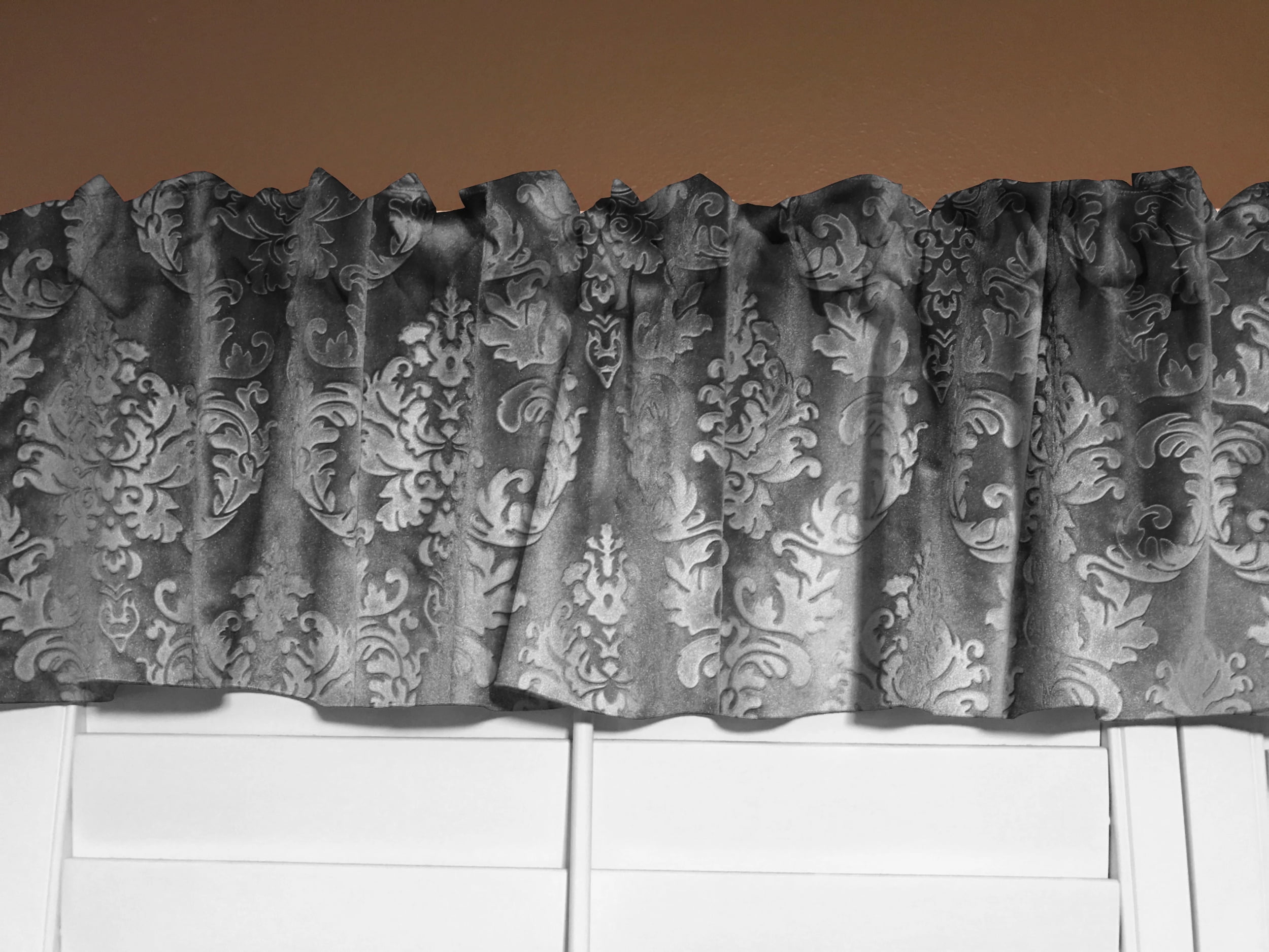 Velvet Embossed Damask Window Valance 54 Inch Wide - Walmart.com