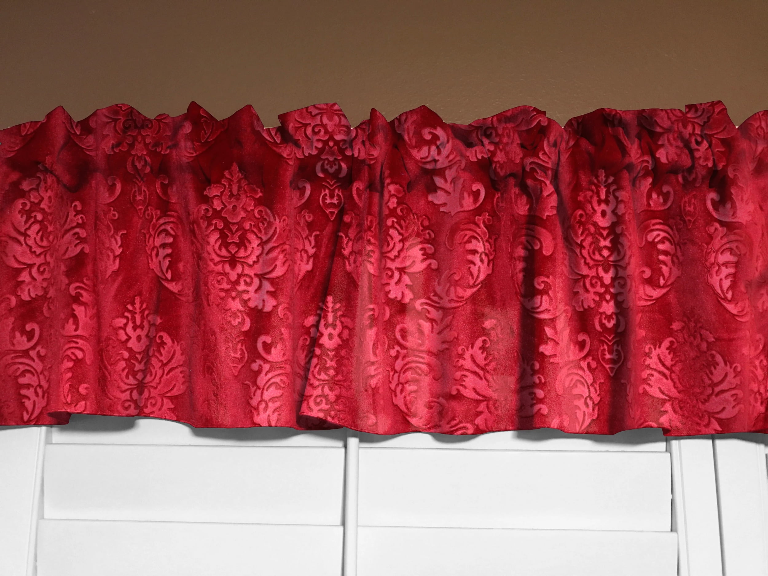 Velvet Embossed Damask Window Valance 54 Inch Wide - Walmart.com