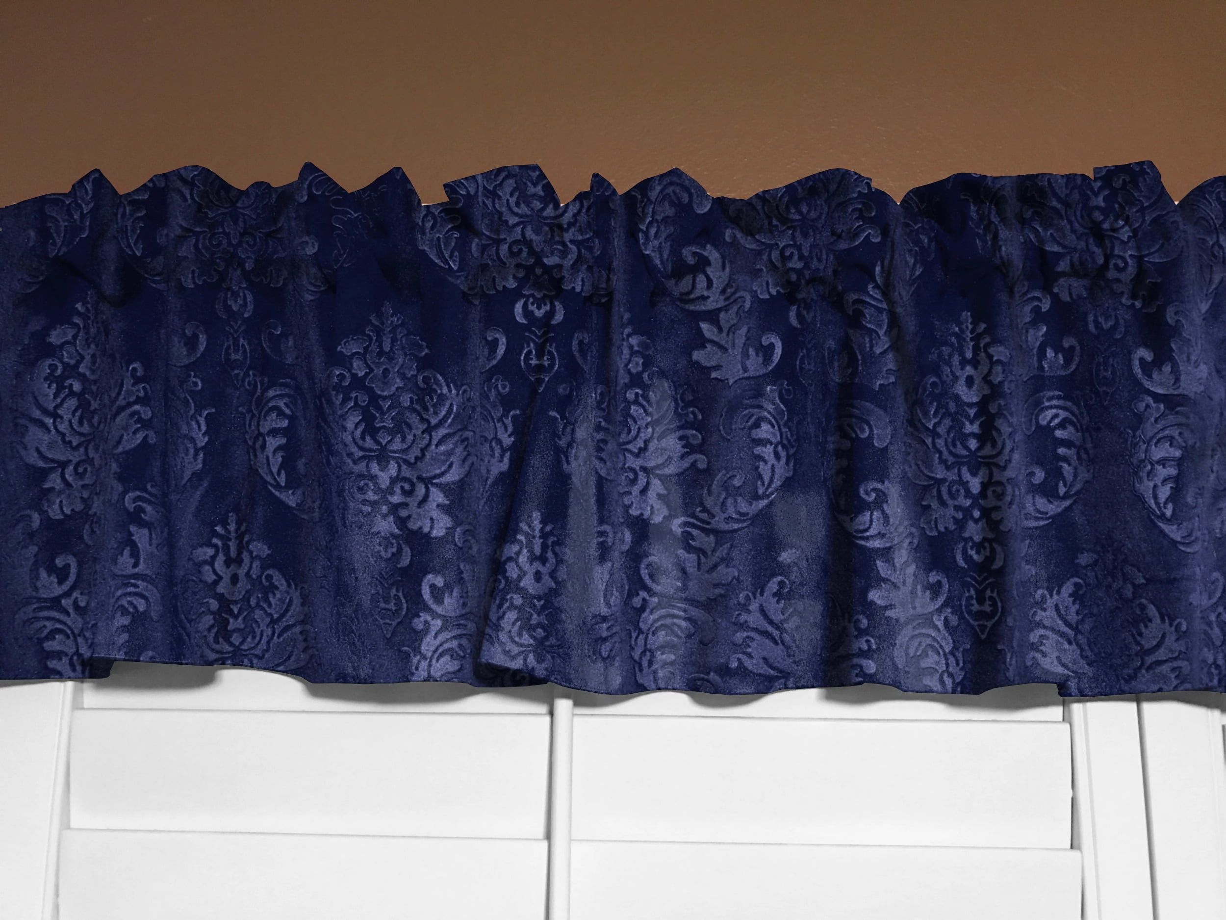 Velvet Embossed Damask Window Valance 54 Inch Wide - Walmart.com