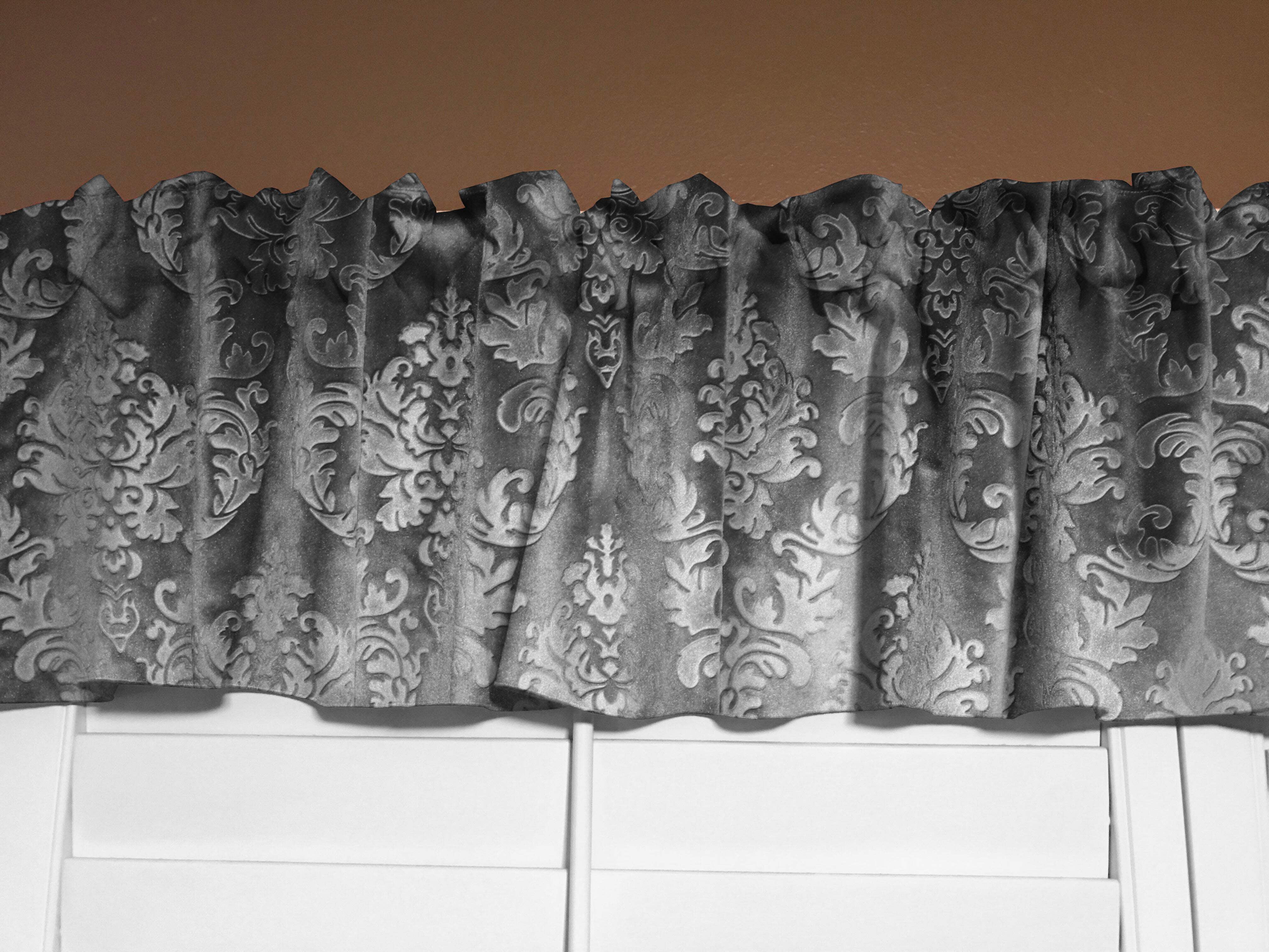 Velvet Embossed Damask Window Valance 54 Inch Wide - Walmart.com
