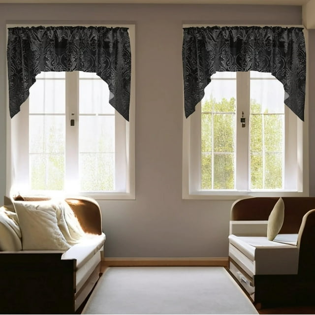 Velvet Embossed Victorian Damask Swag Window Valance 54" Wide / 36 ...