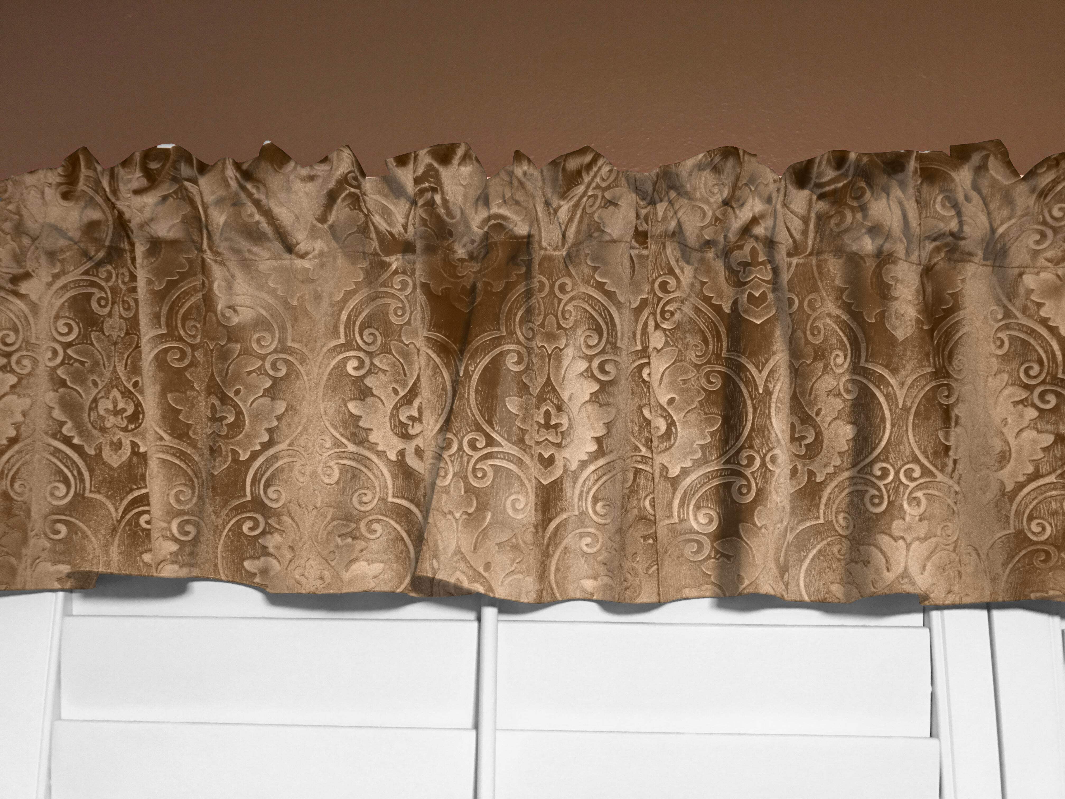 Velvet Embossed Victorian Damask Window Valance 54 Inch Wide - Walmart.com