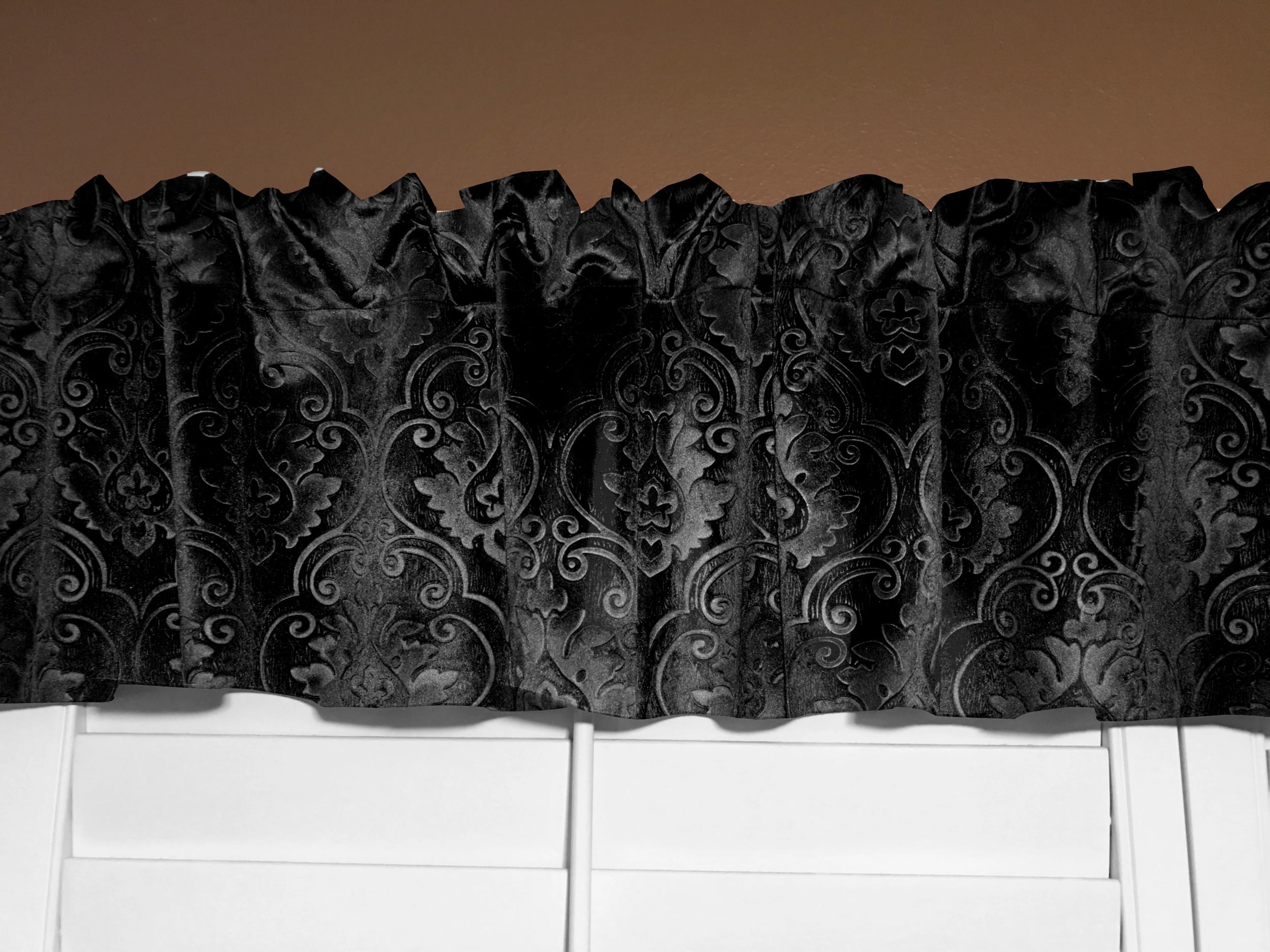 Velvet Embossed Victorian Damask Window Valance 54 Inch Wide - Walmart.com