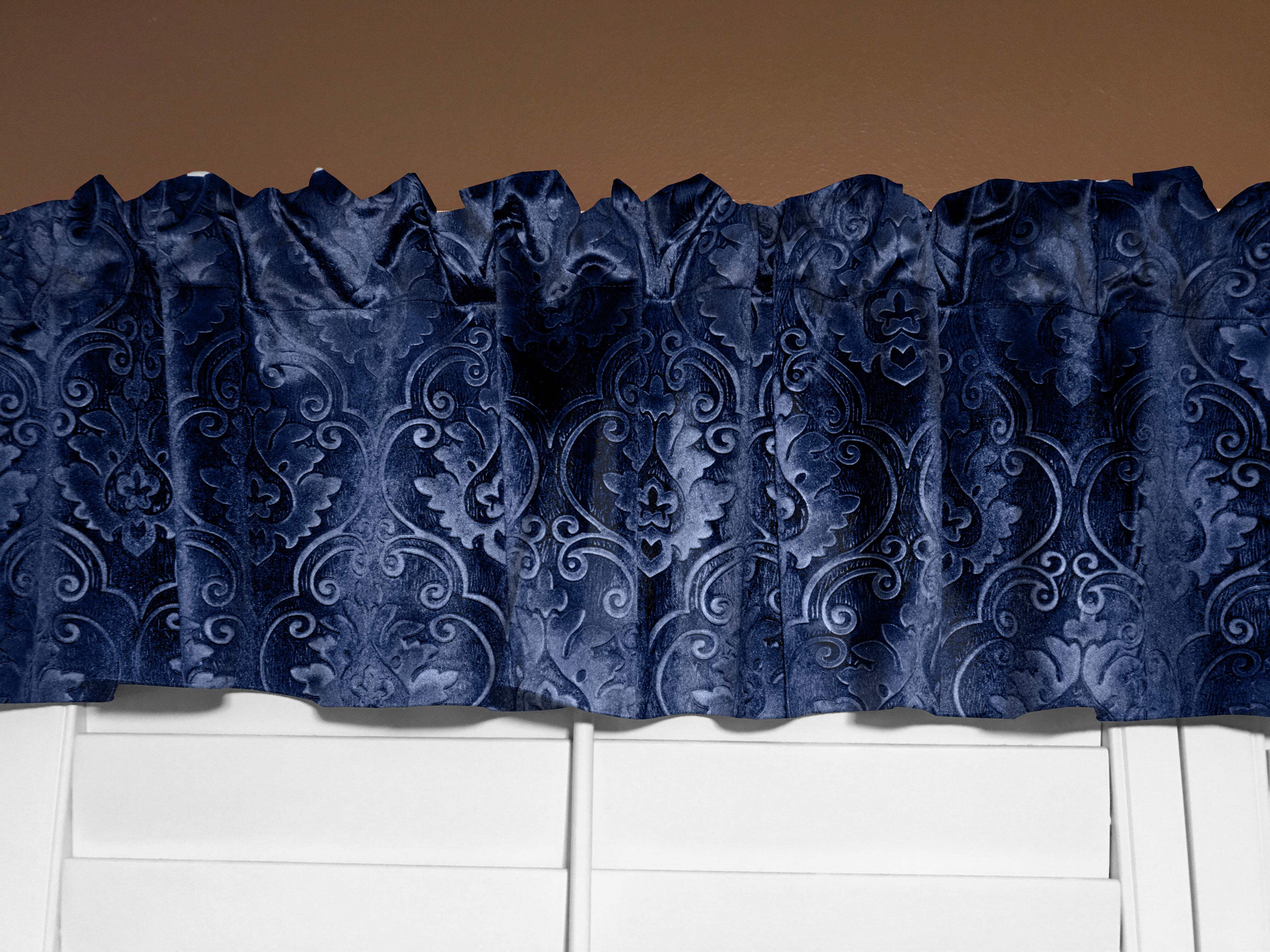 Velvet Embossed Victorian Damask Window Valance 54 Inch Wide - Walmart.com