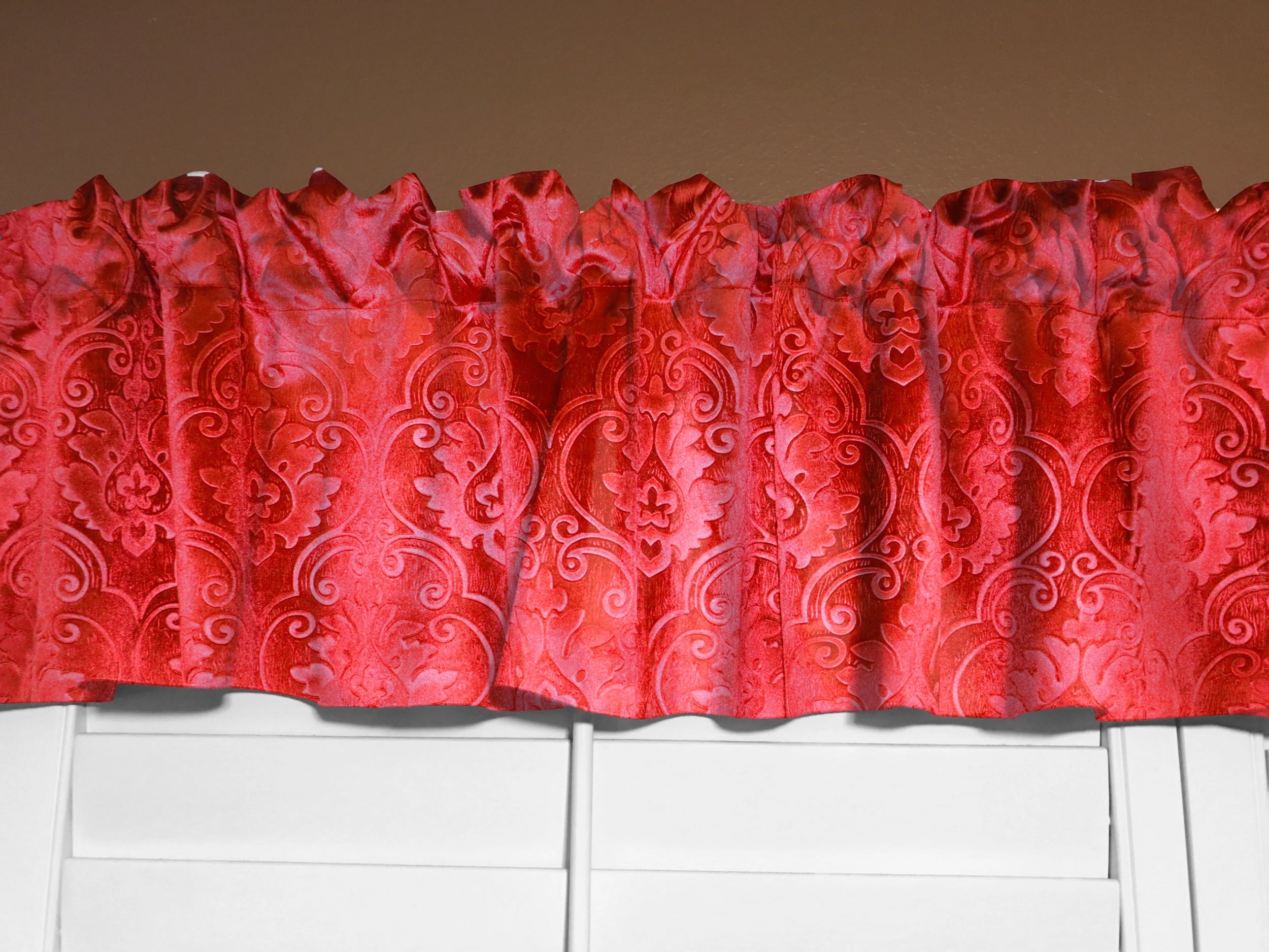 Velvet Embossed Victorian Damask Window Valance 54 Inch Wide - Walmart.com