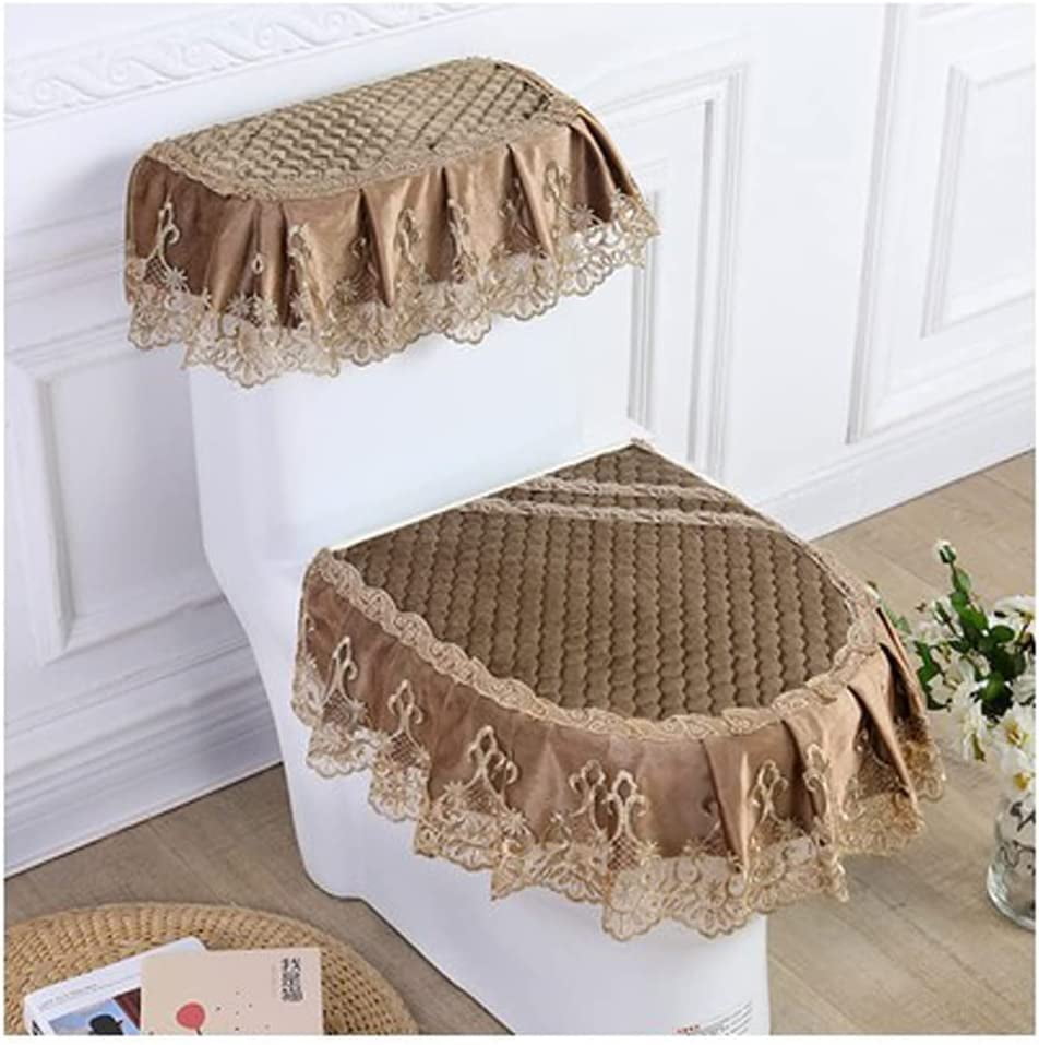 Velvet Embroidery Lace Toilet Mat Toilet Seat Cover/Lid Cover/Tank ...