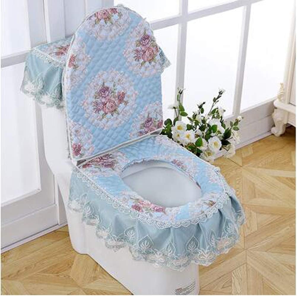 Velvet Embroidery Lace Toilet Mat Toilet Seat Cover/Lid Cover/Tank ...