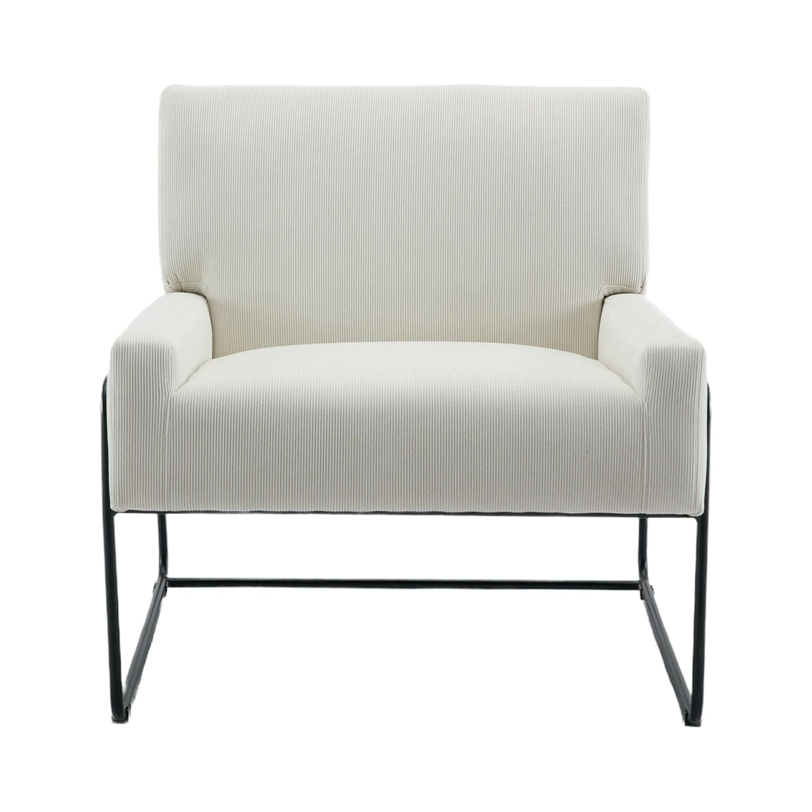 Velvet Fabric Accent Armchair, Reading Slant Sofa Chair with Metal ...