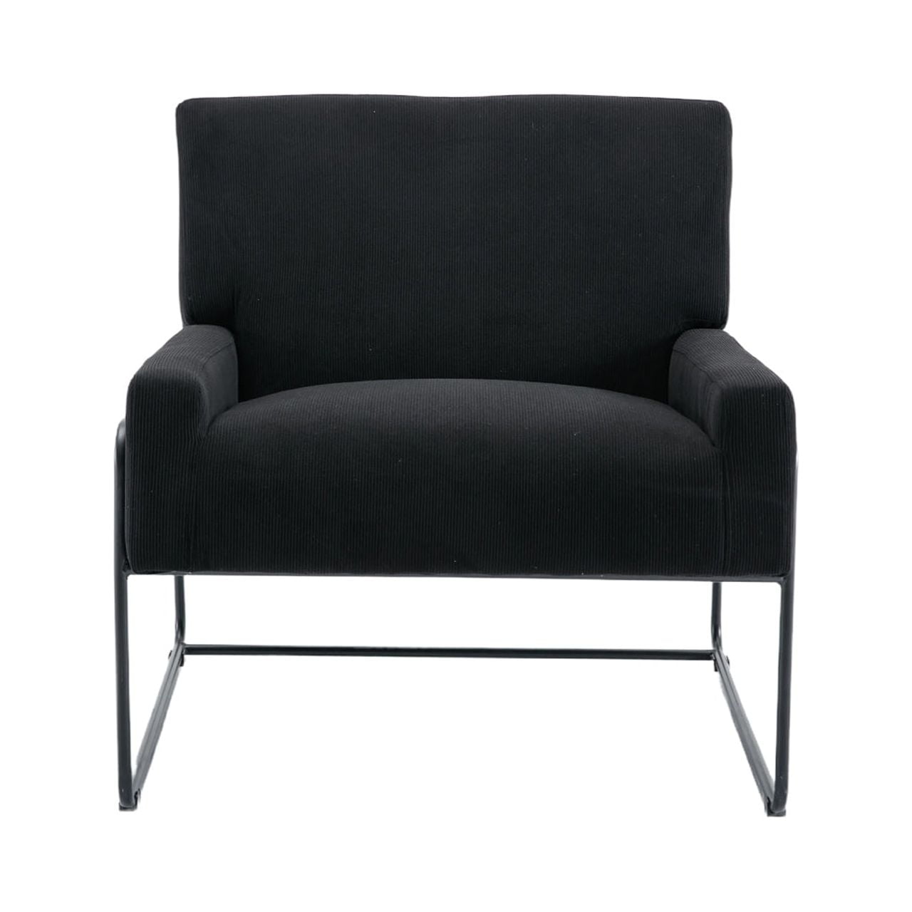 Velvet Fabric Accent Armchair, Reading Slant Sofa Chair with Metal ...