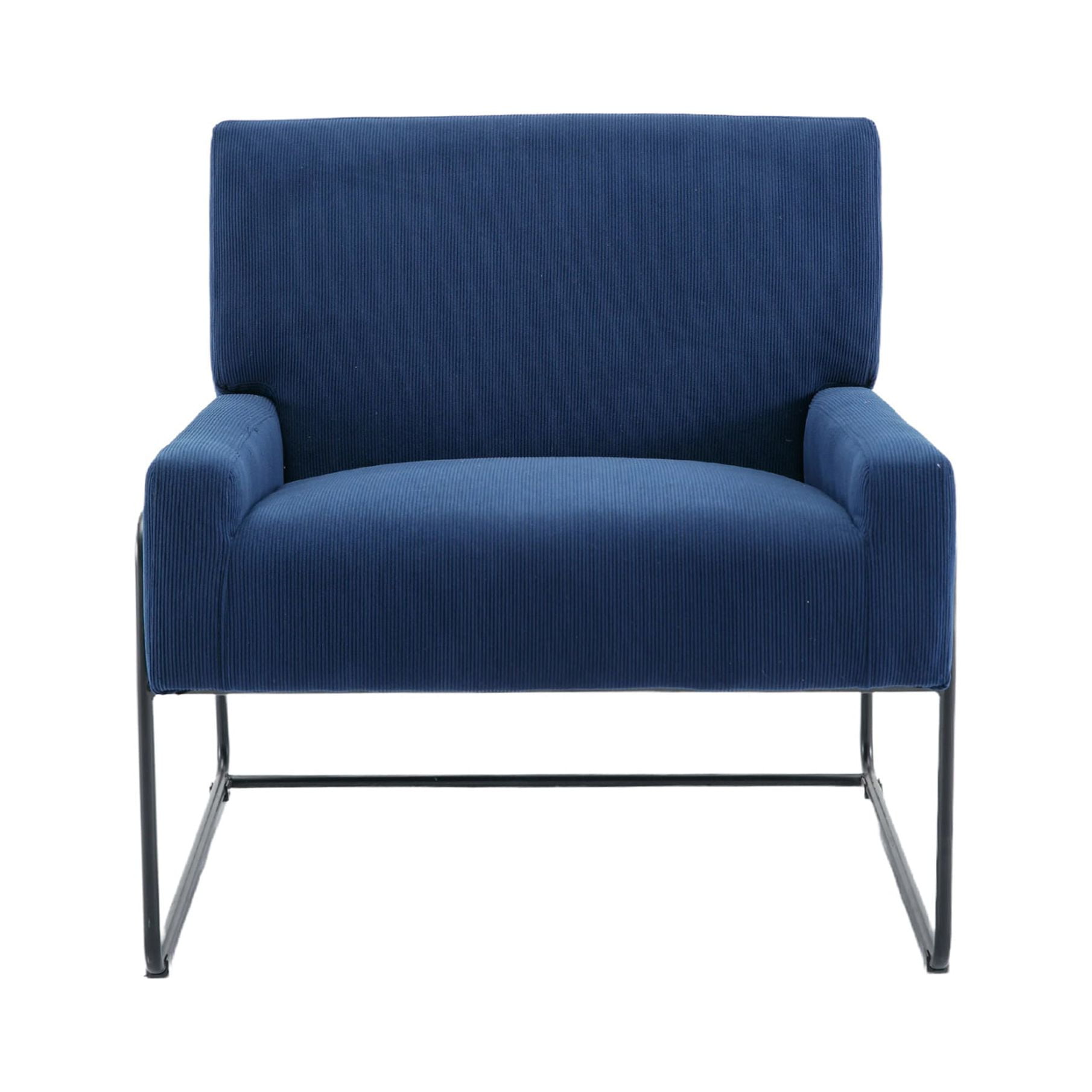 Velvet Fabric Accent Armchair, Reading Slant Sofa Chair with Metal ...