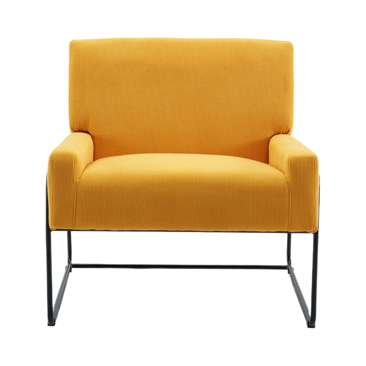 Velvet Fabric Accent Armchair, Reading Slant Sofa Chair with Metal ...