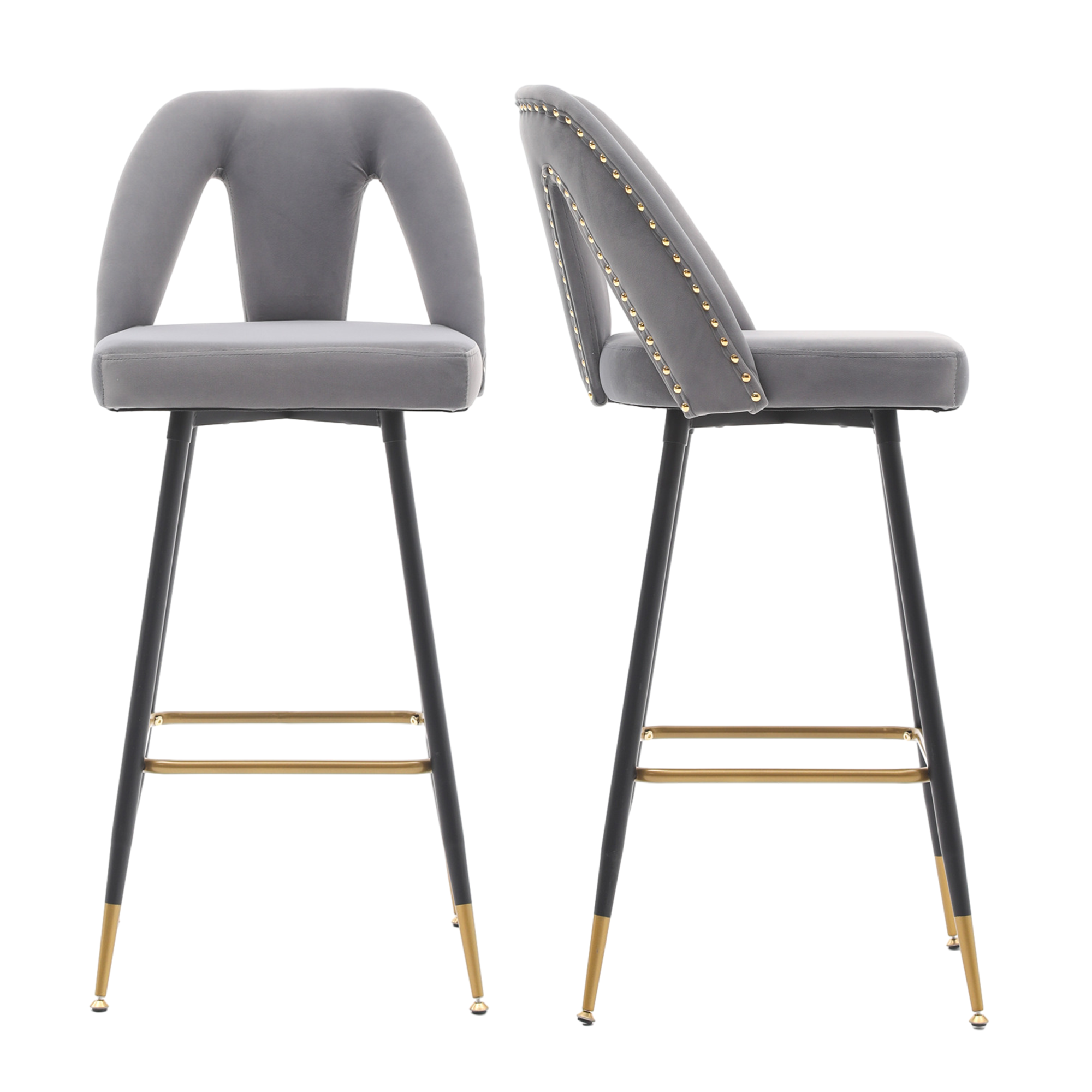 TOV Furniture Beatrix Green Velvet Bar Stool with Gold Legs - Walmart.com