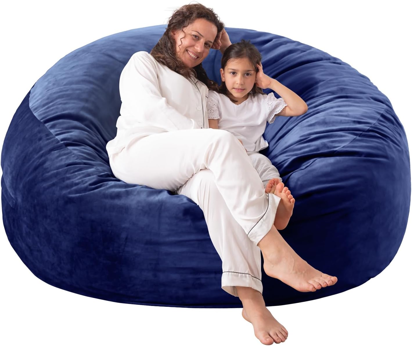 [Velvet Fabric] Large Bean Bag Chair: 4 ft Memory Foam Bean Bag Chairs ...