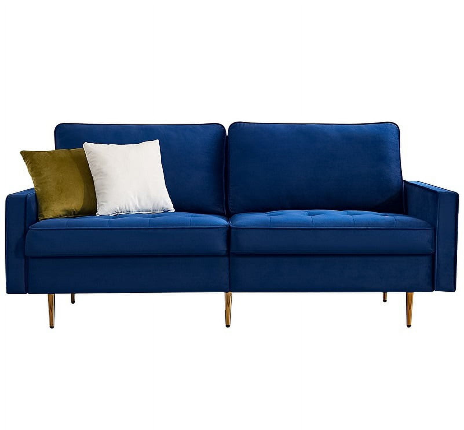 Velvet Fabric Sofa Couch,71 inch Wide Mid Century Modern Couch 700lb ...