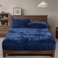 Milk Velvet Fitted Sheet Set with Pillowcases，queen size sheet set ...