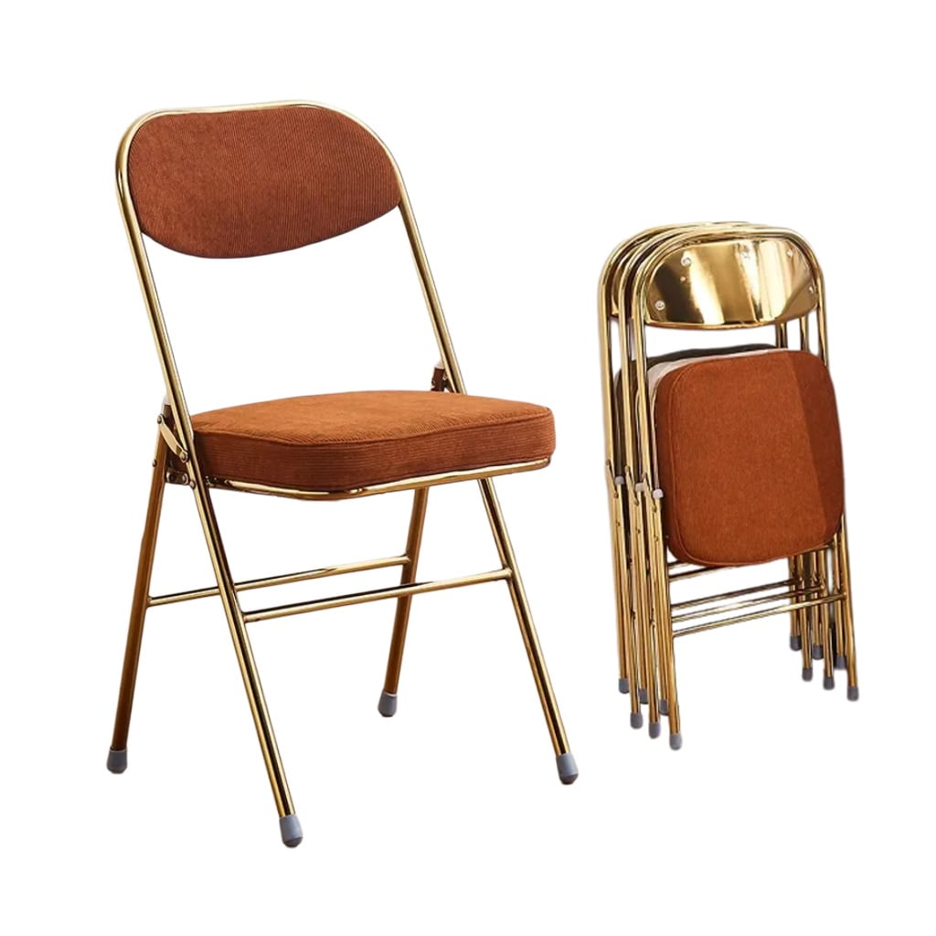 Velvet Folding Chairs Padded Folding Stool with Cushion Seat,Fabric ...